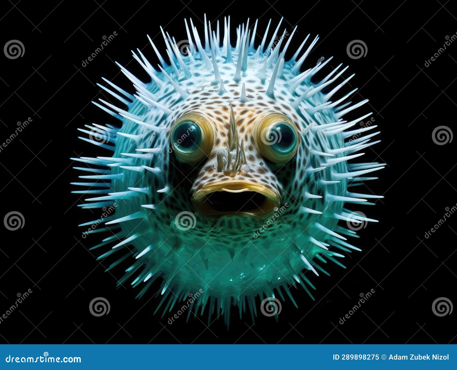 A puffer fish with spikes stock illustration. Illustration of life ...