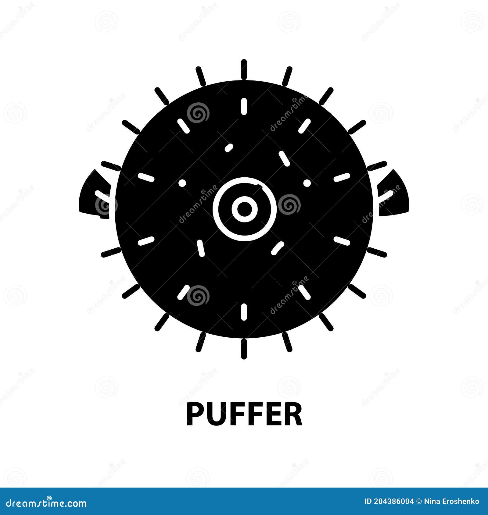 Puffer Icon, Black Vector Sign with Editable Strokes, Concept ...