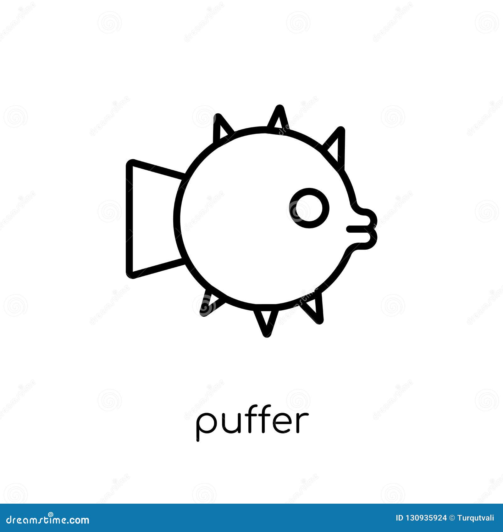 Puffer Icon. Trendy Modern Flat Linear Vector Puffer Icon on White ...