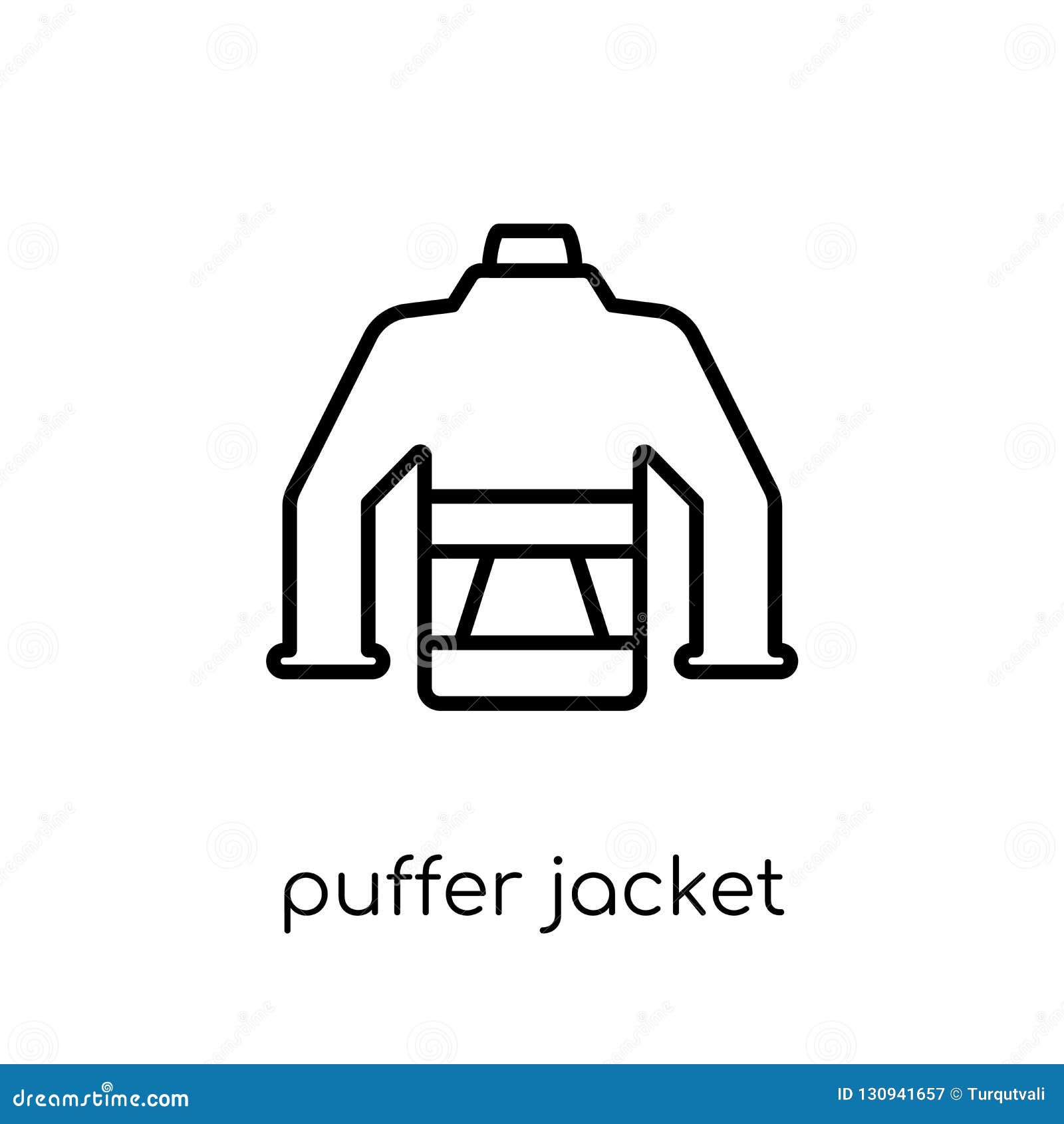 Puffer Jacket Icon from Puffer Jacket Collection. Stock Vector ...