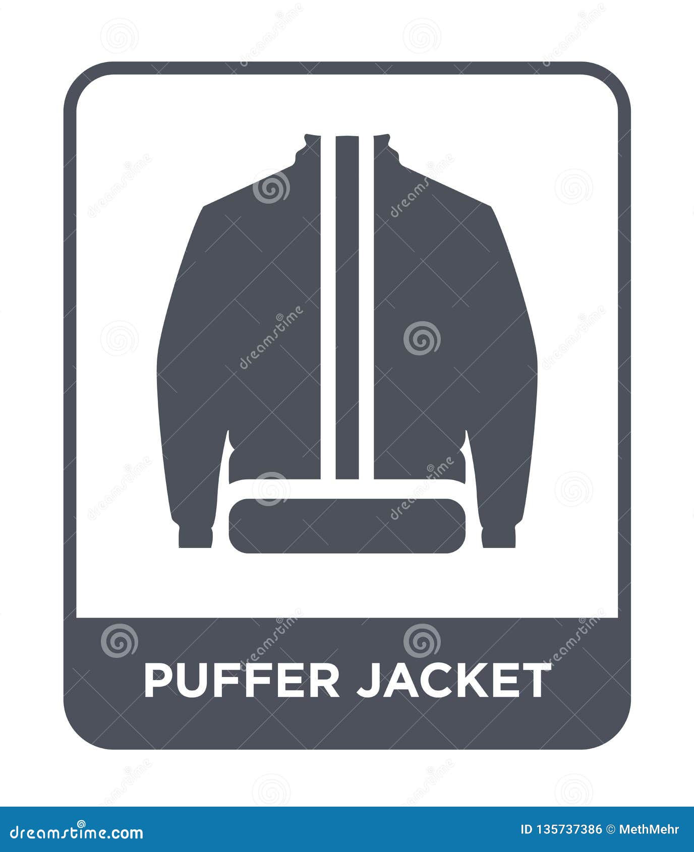 Puffer Jacket Icon in Trendy Design Style. Puffer Jacket Icon Isolated ...