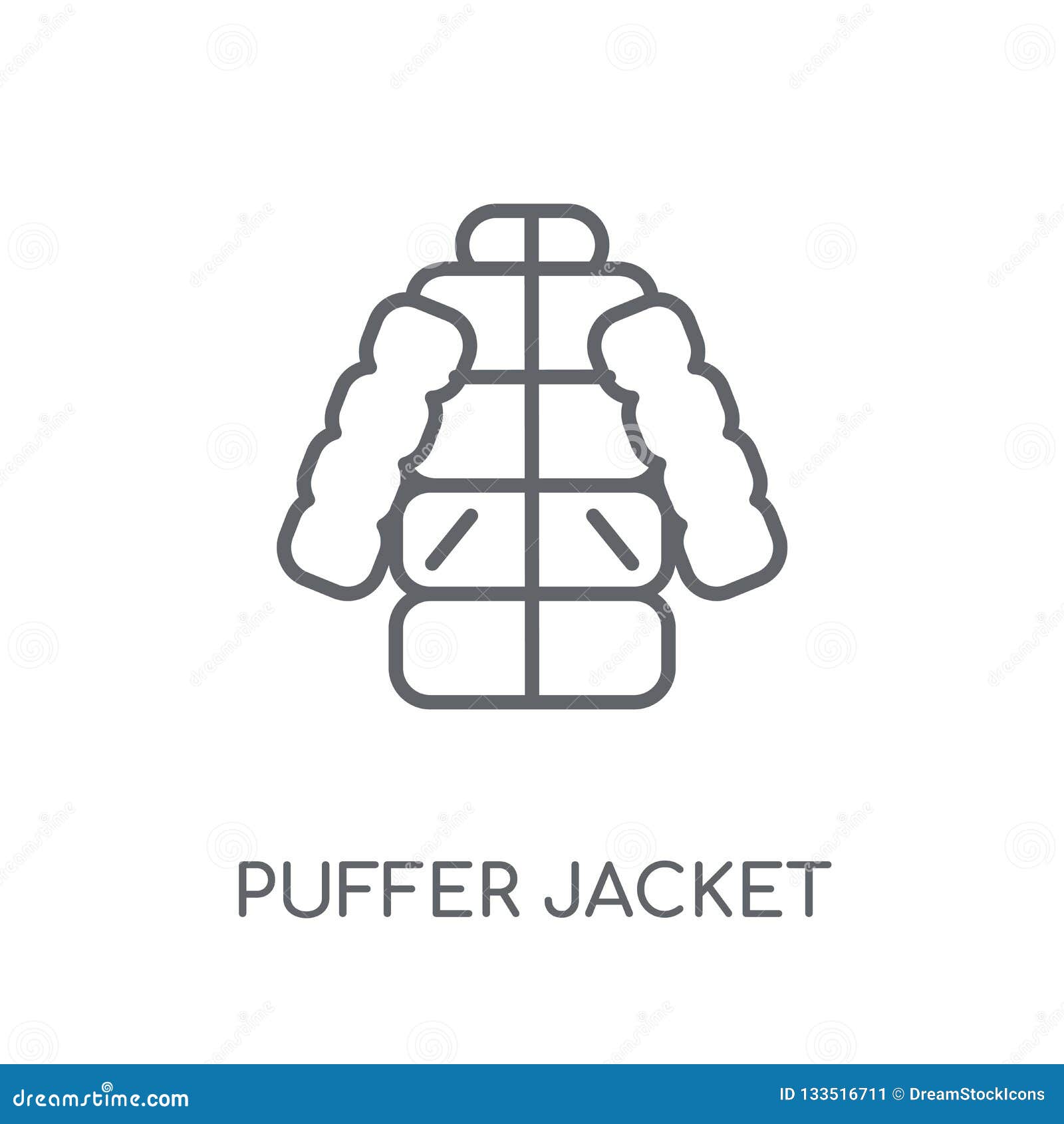 Puffer Jacket Linear Icon. Modern Outline Puffer Jacket Logo Con Stock ...