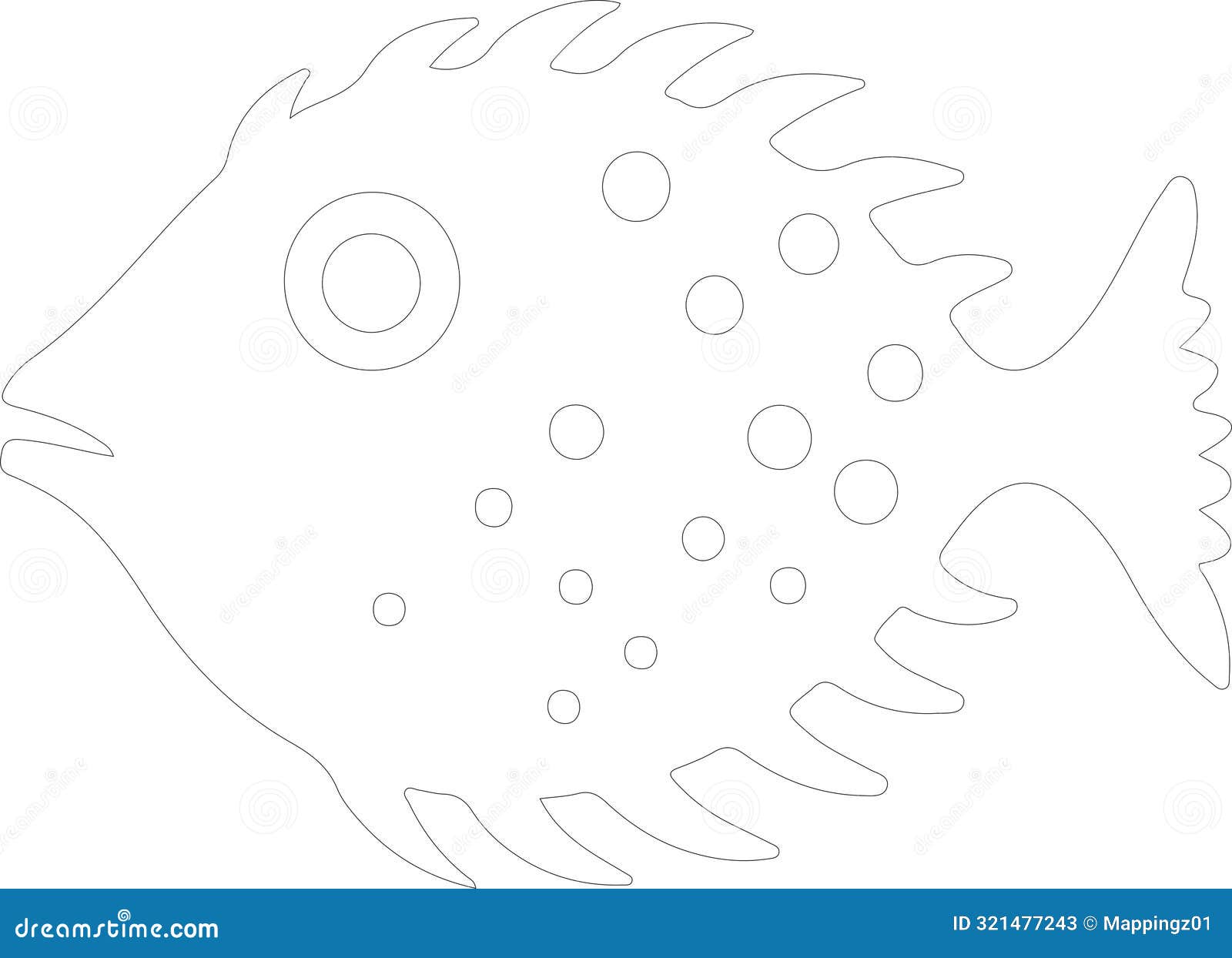 Pufferfish Outline Silhouette Generative Ai Vector Illustration ...