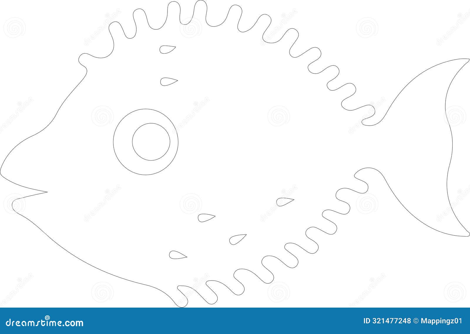 Pufferfish Outline Silhouette Generative Ai Cartoon Vector ...