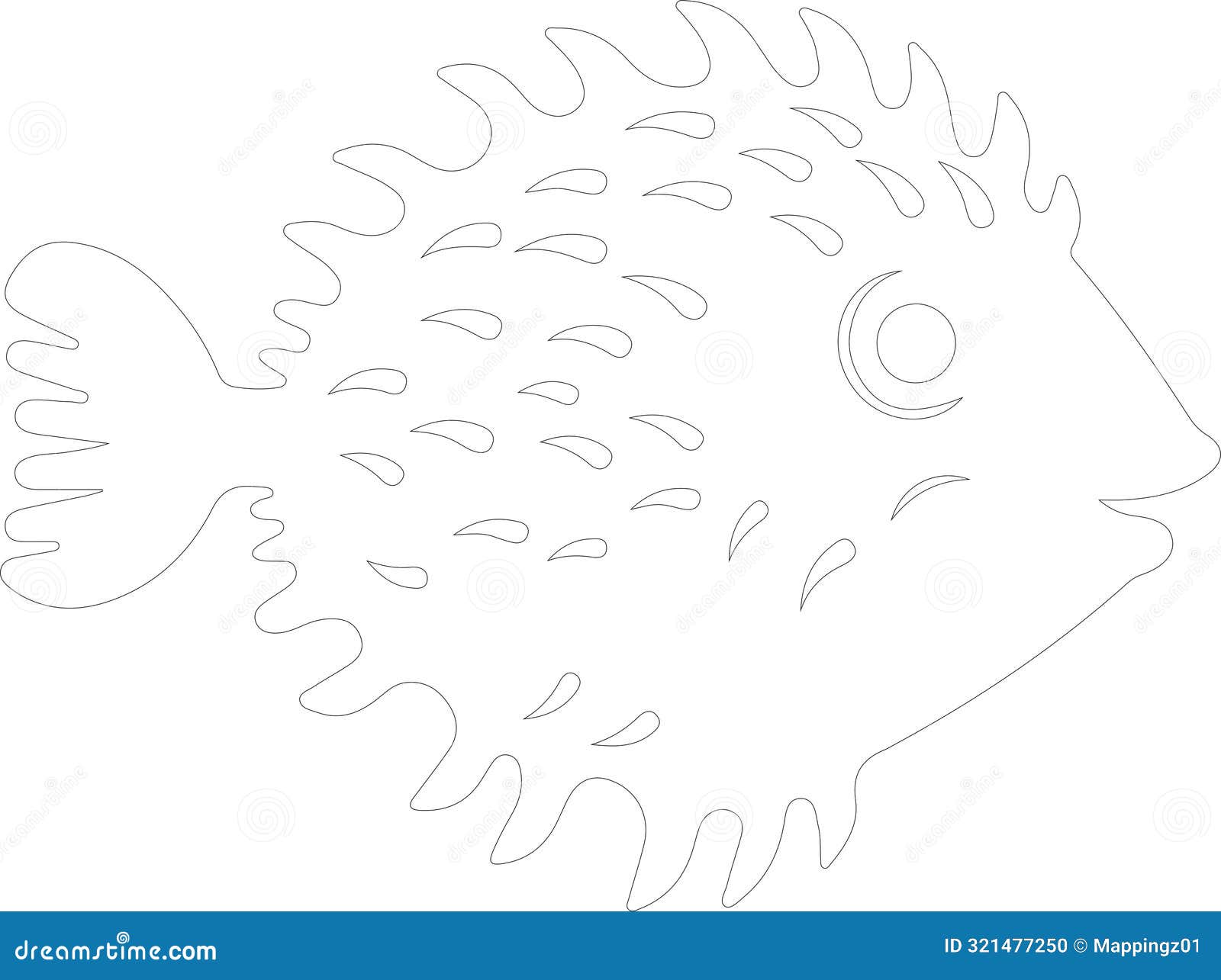 Pufferfish Outline Silhouette Generative Ai Vector Illustration ...