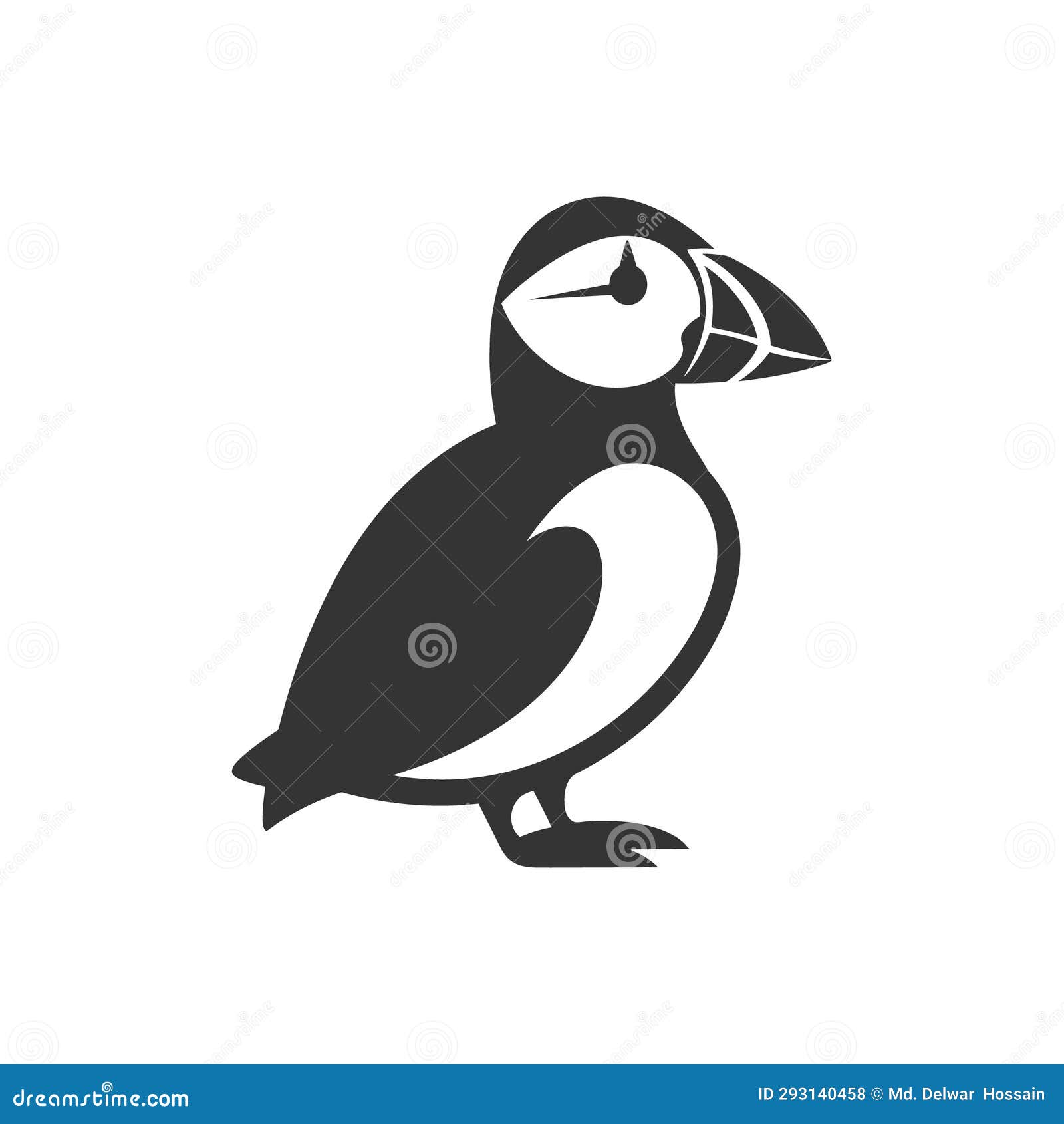 Puffin bird icon stock vector. Illustration of sign - 293140458