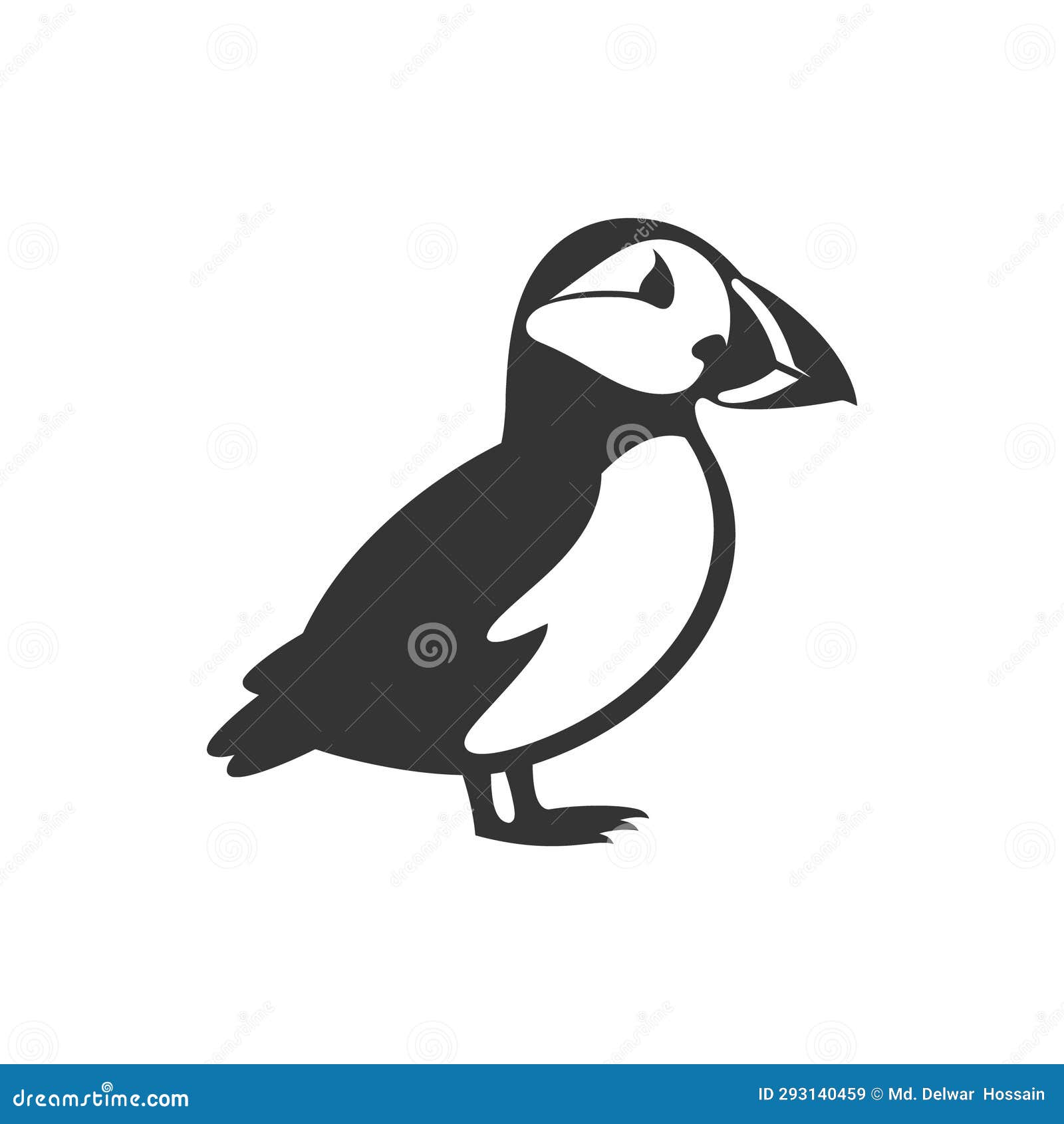 Puffin bird icon stock vector. Illustration of sketch - 293140459