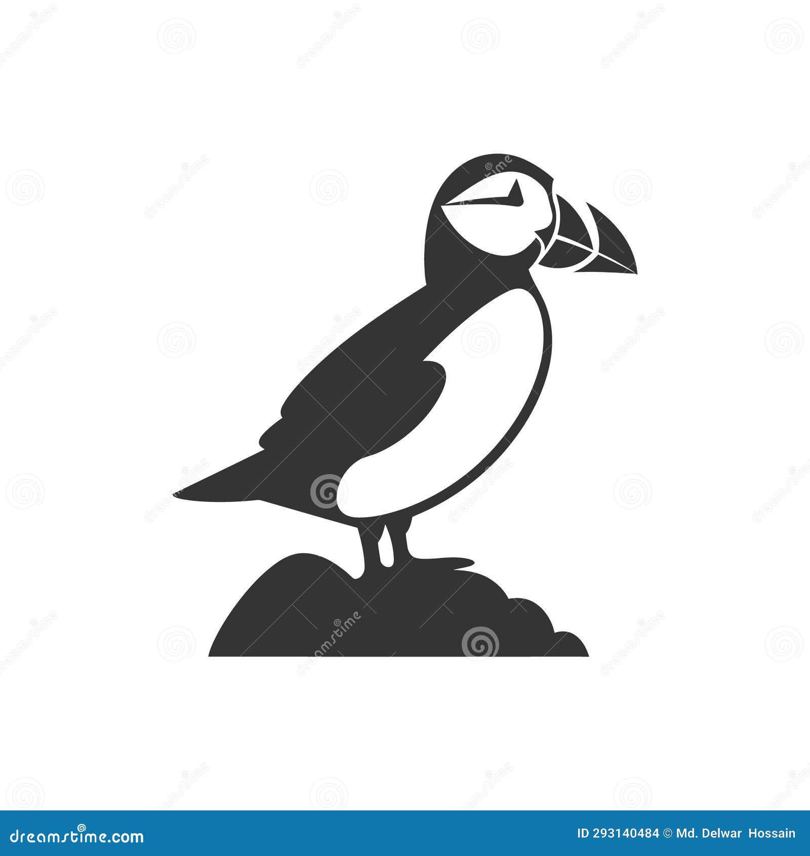 Puffin bird icon stock vector. Illustration of sign - 293140484