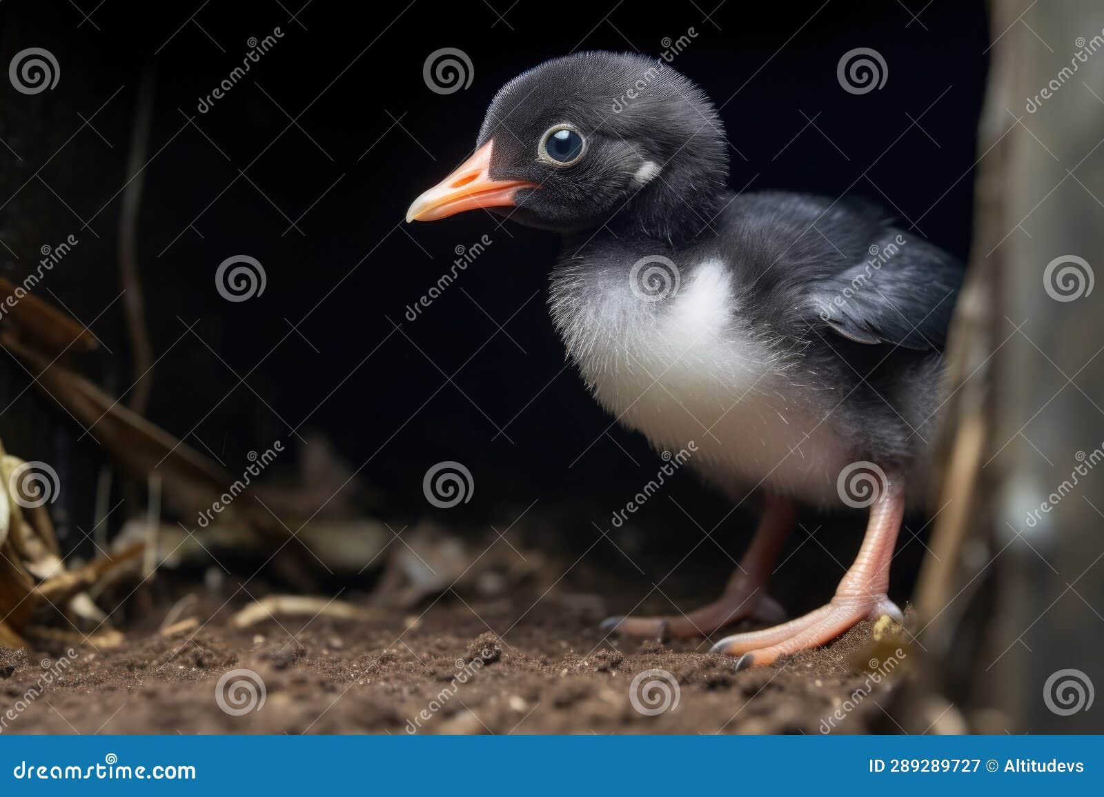 Puffin Chick Opening Beak Wide for Incoming Food Stock Image - Image of ...