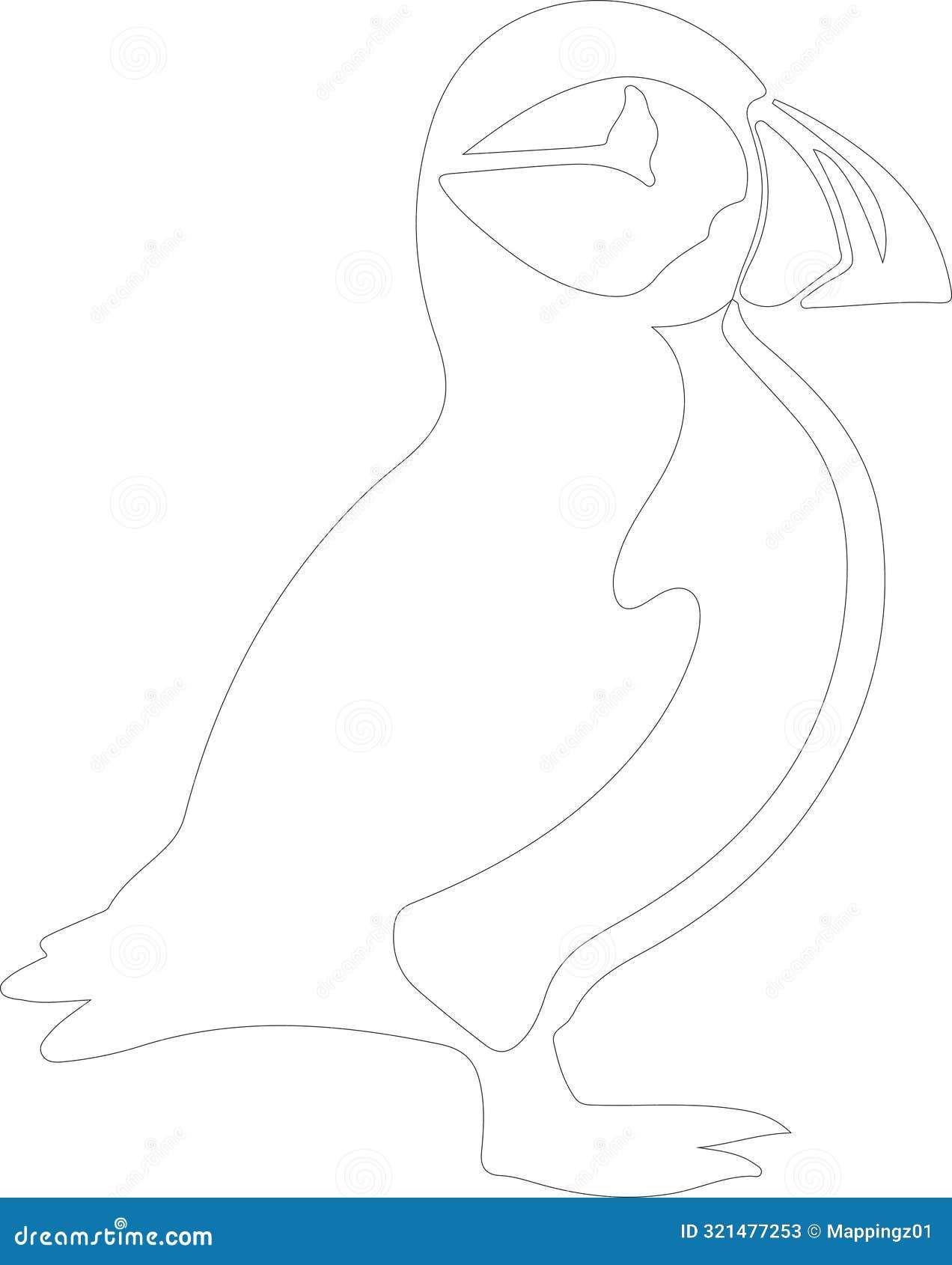 Puffin Outline Silhouette Generative Ai Stock Vector - Illustration of ...