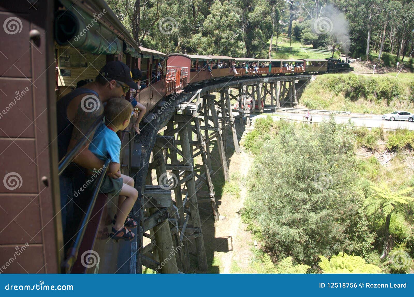 Puffing Billy Crossing the Trestle Bridge I Editorial Photo - Image of ...