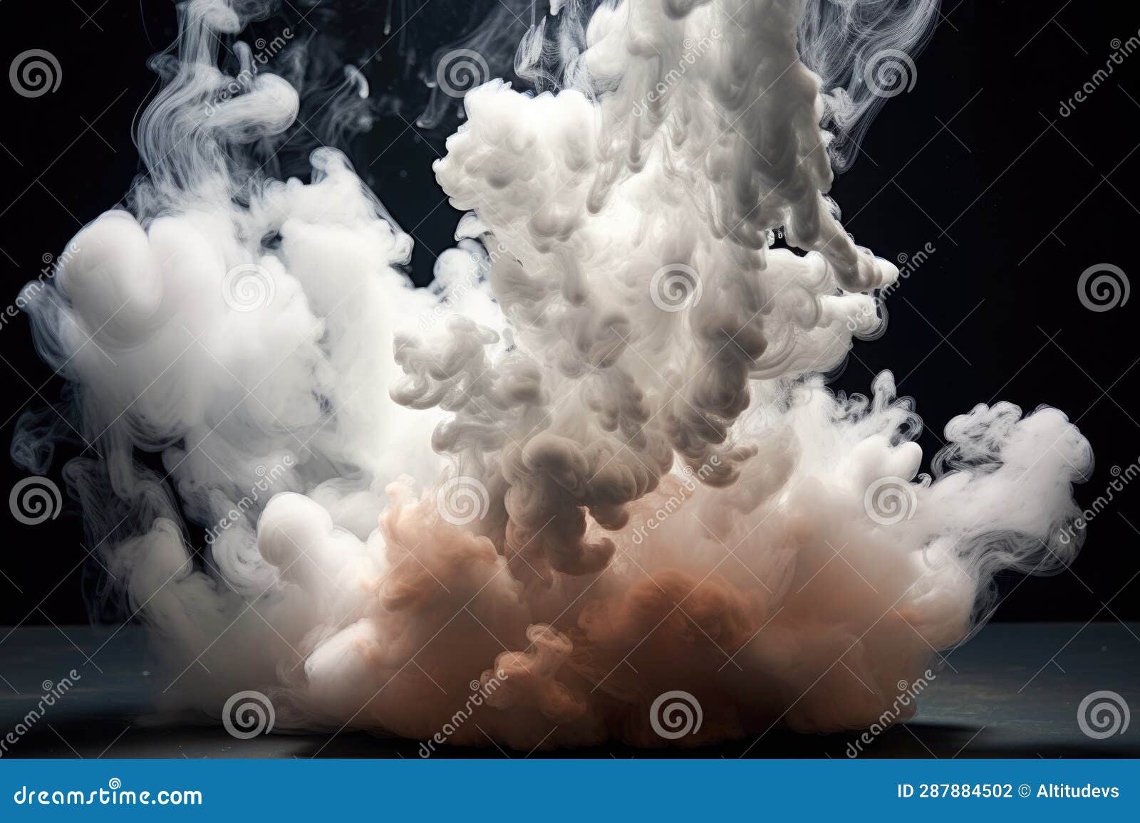 Puffs of Smoke Forming Unique Shapes in Zero Gravity Stock Illustration ...