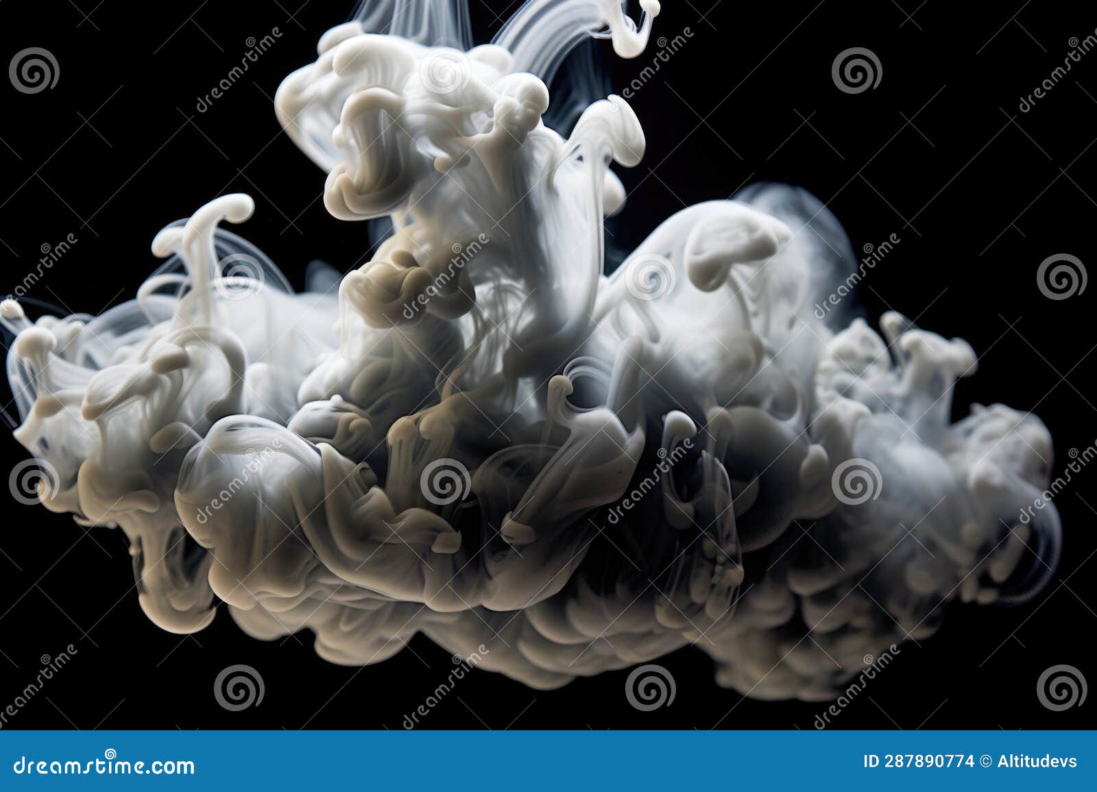 Puffs of Smoke Forming Unique Shapes in Zero Gravity Stock Photo ...