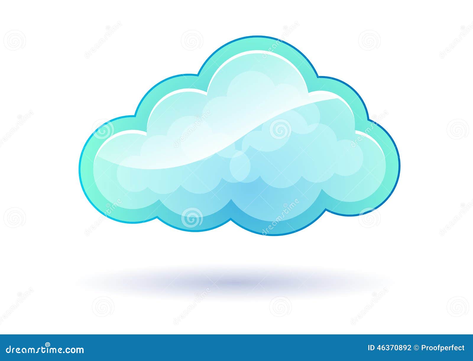 Puffy Blue Modern Cloud stock illustration. Illustration of backgrounds ...