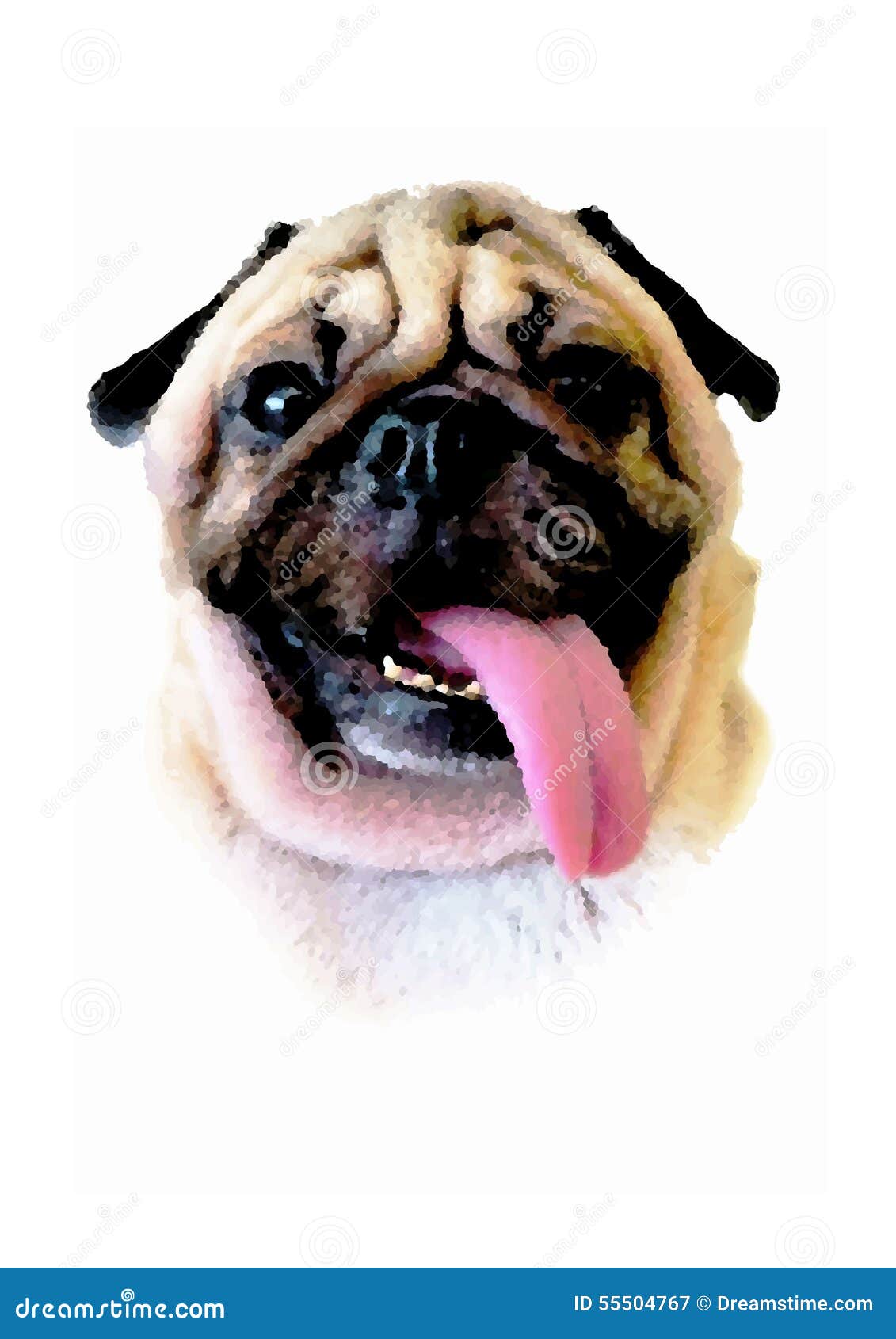 Pug dog face smile stock illustration. Illustration of elephant - 55504767