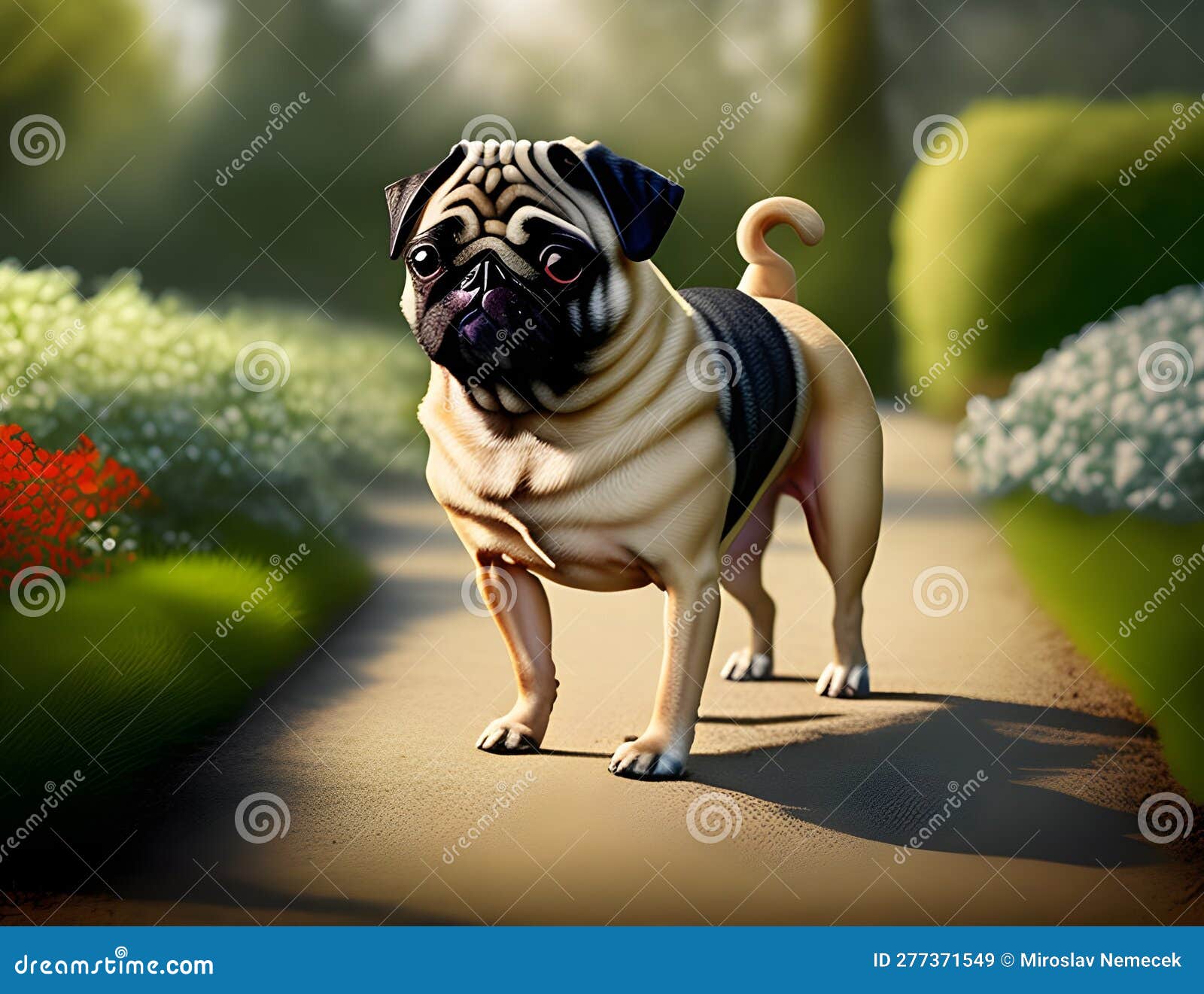Pug Dog, Generative AI Illustration Stock Illustration - Illustration ...
