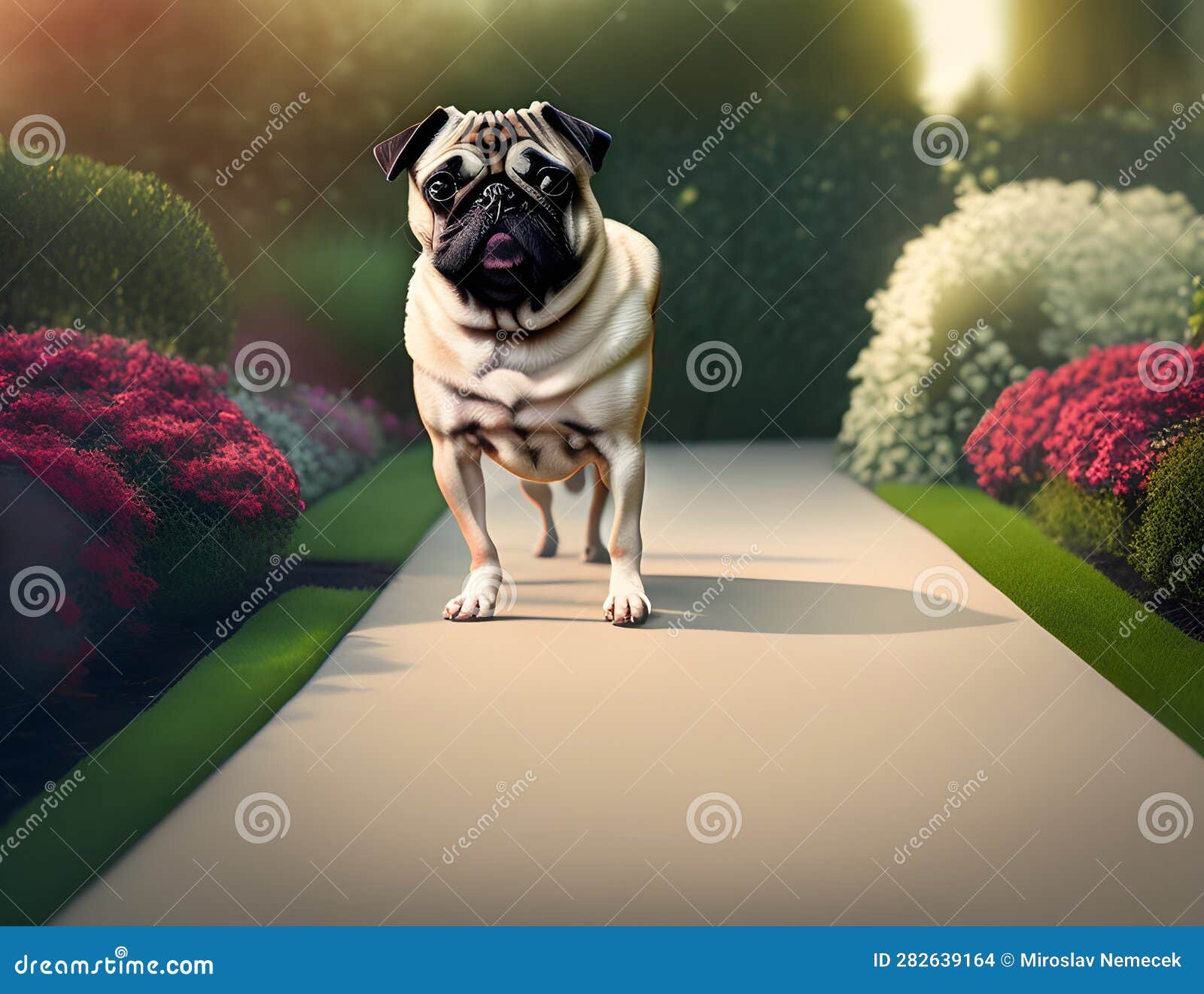 Pug Dog, Generative AI Illustration Stock Illustration - Illustration ...