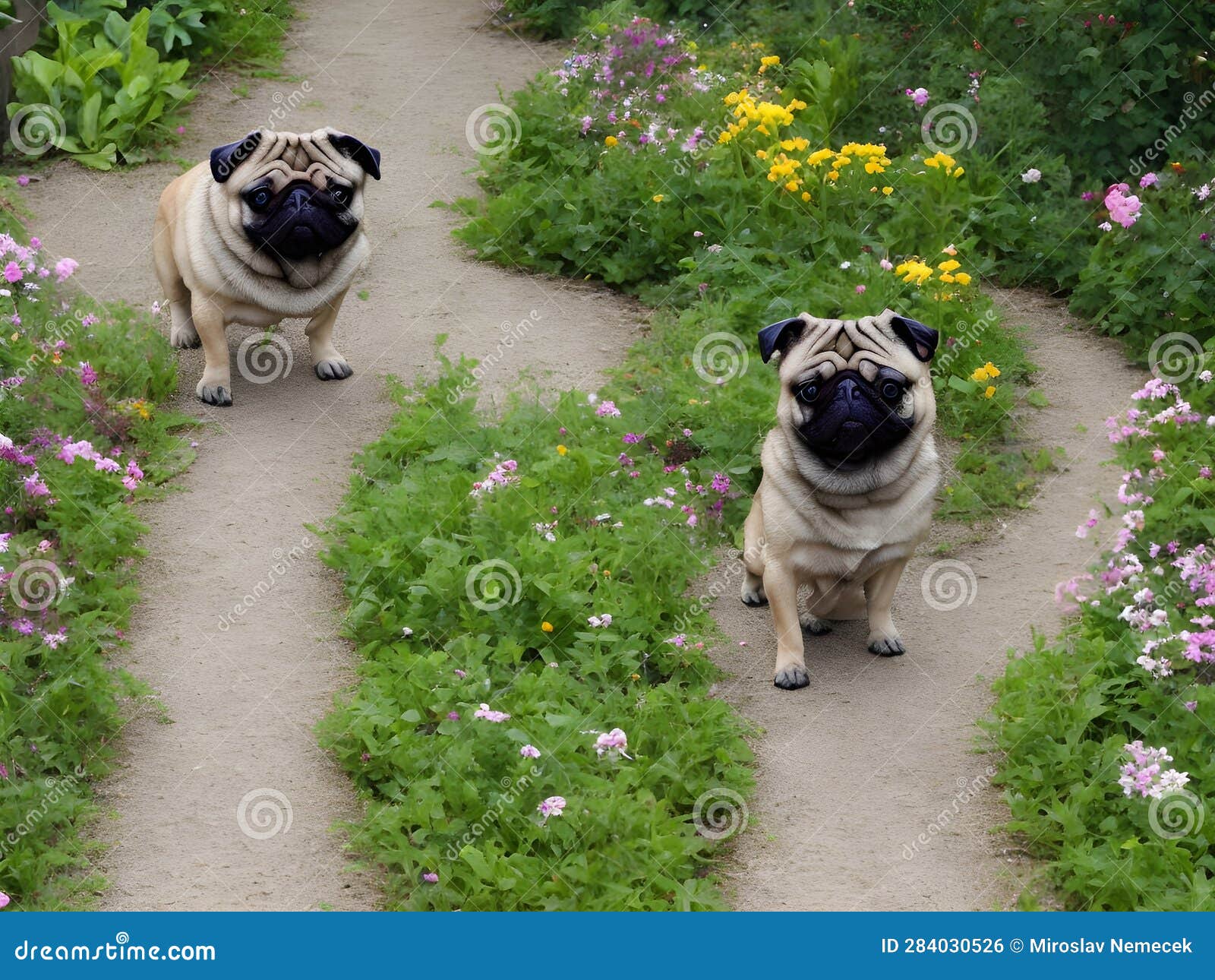 Pug Dog, Generative AI Illustration Stock Illustration - Illustration ...