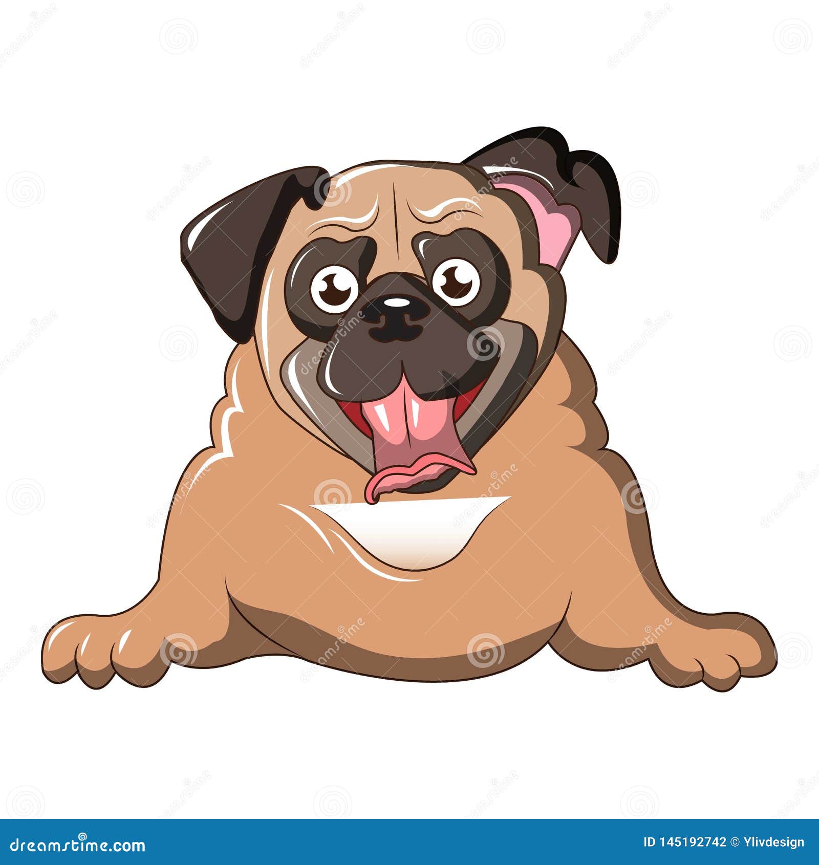 Pug Dog Icon, Cartoon Style Stock Vector - Illustration of line, home ...