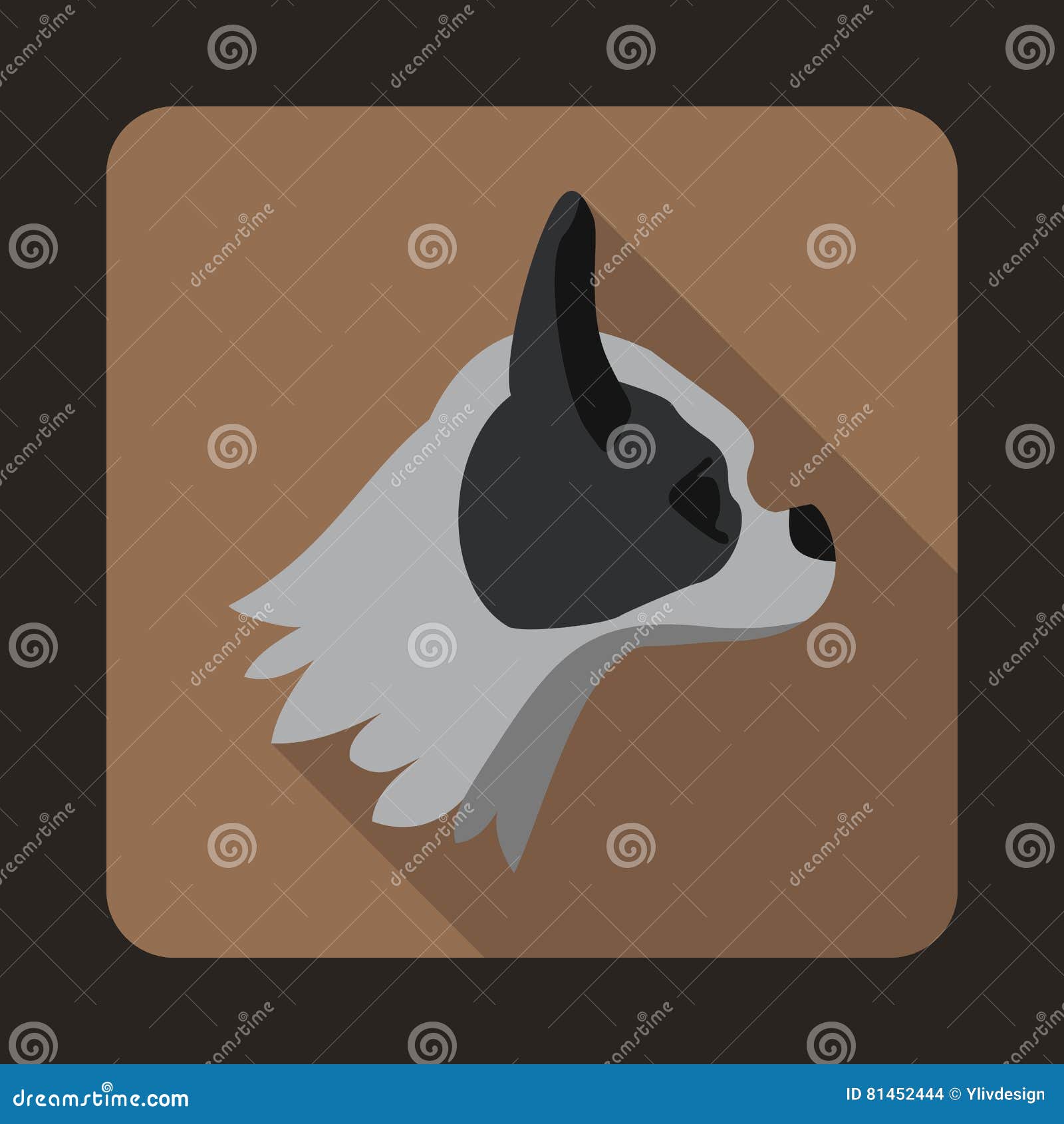 Pug dog icon, flat style stock vector. Illustration of animal - 81452444