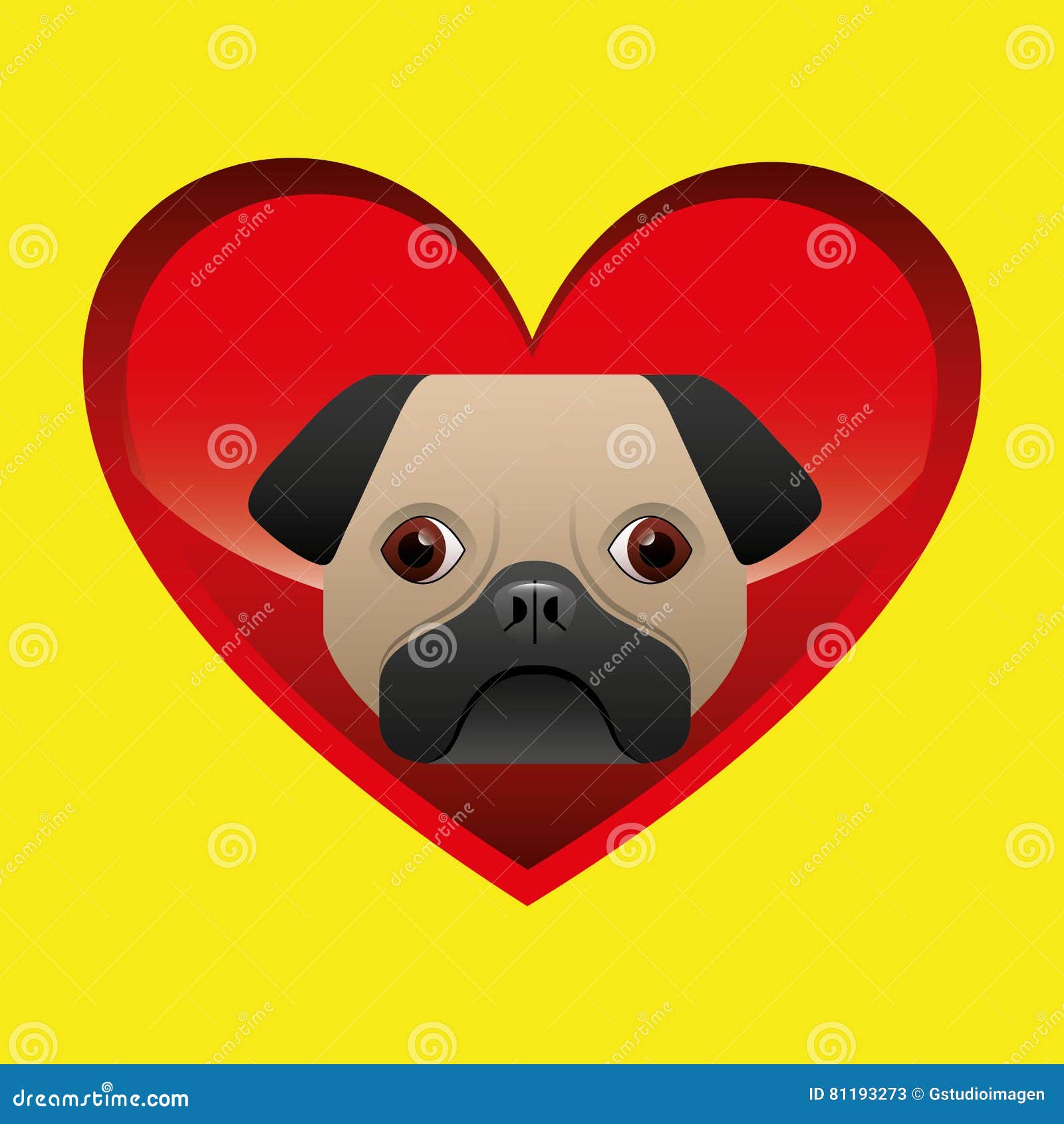 Pug Dog Puppy Face Icon Design Stock Vector - Illustration of adorable ...