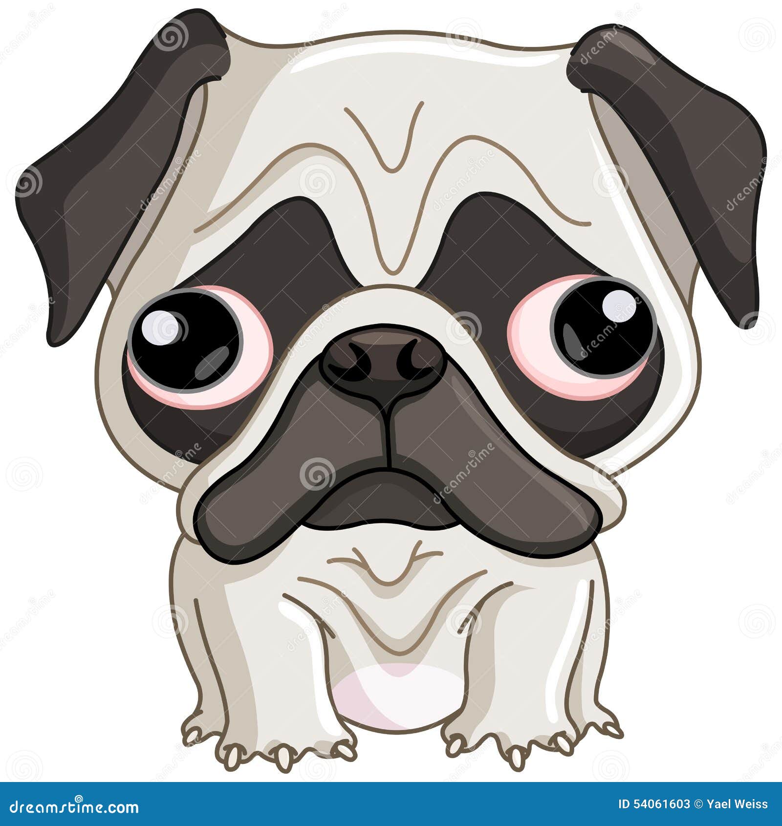 Pug dog stock vector. Illustration of cartoon, doggy - 54061603