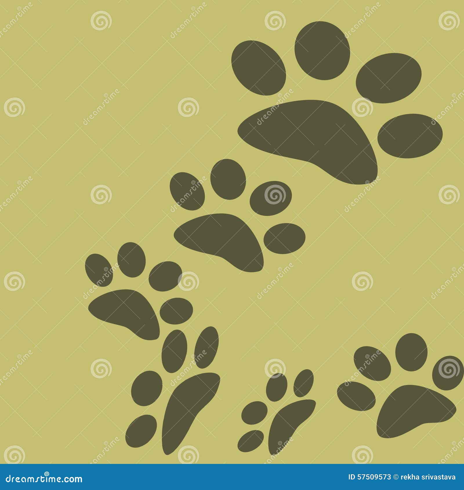 Pug Marks of Tiger in Forest Stock Illustration - Illustration of ...