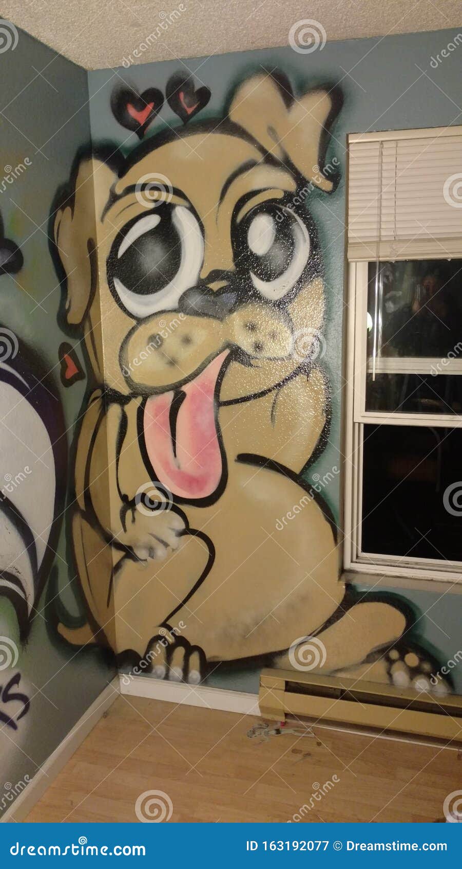 Pug mural editorial photography. Image of mural, graffiti - 163192077