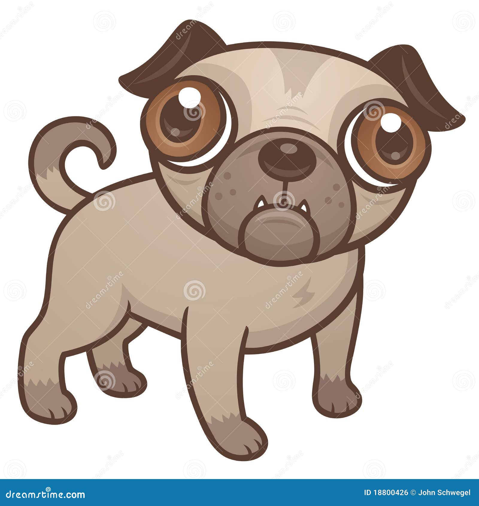 Pug Puppy Cartoon Vector Illustration | CartoonDealer.com #18800426