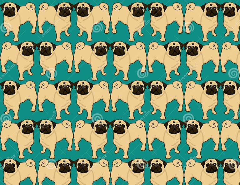 Pug Wallpaper stock illustration. Illustration of pets - 7284945