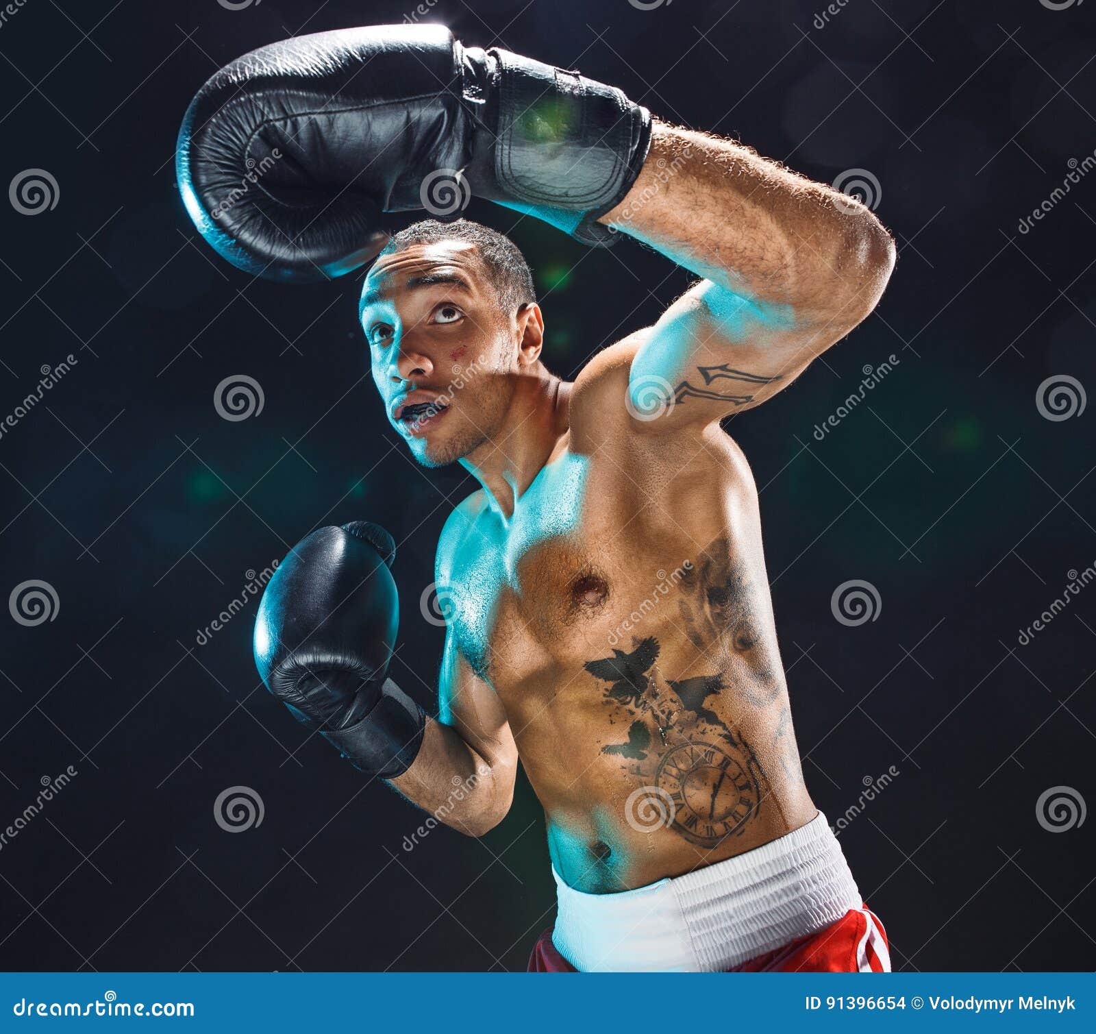 Pugile Maschio Afroamericano Fotografia Stock - Immagine di lotta ...