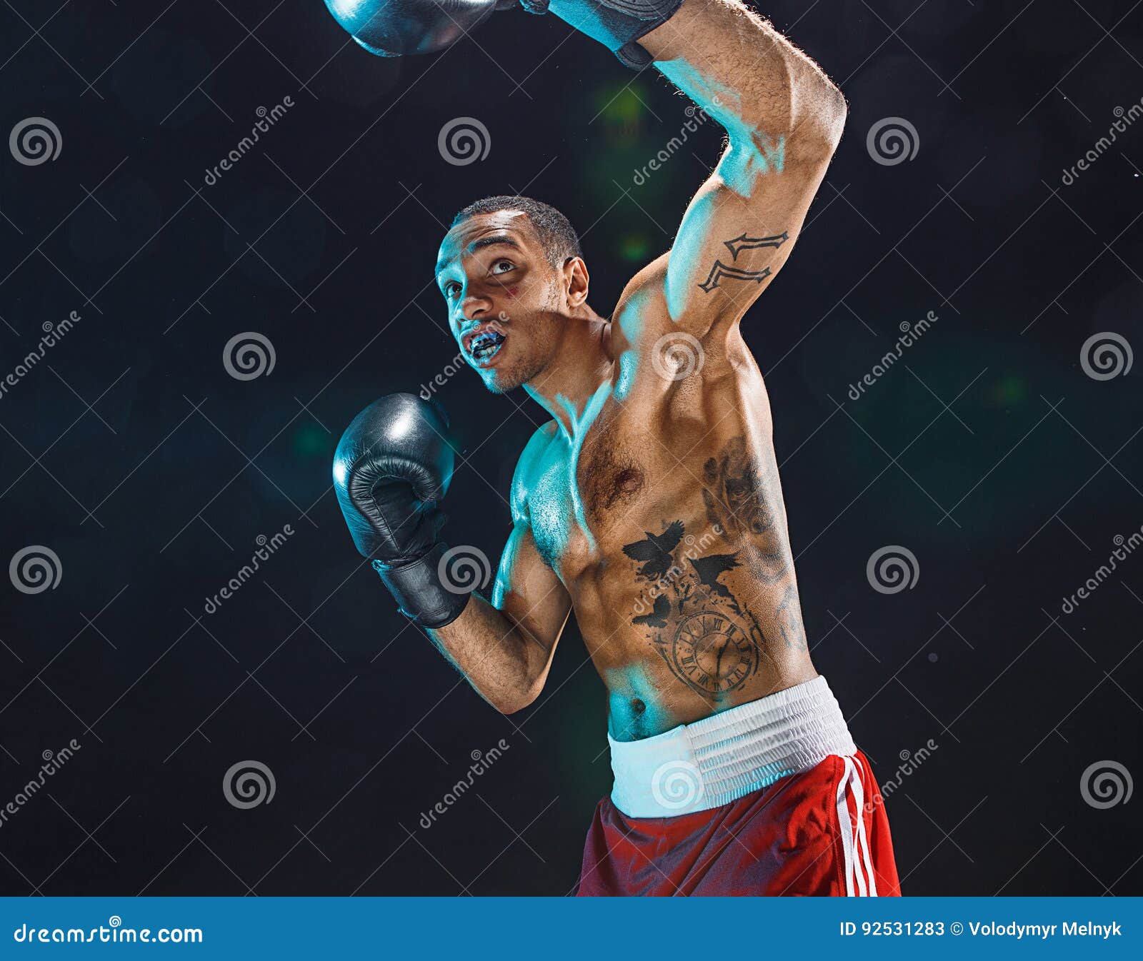 Pugile Maschio Afroamericano Immagine Stock - Immagine di adulto, corpo ...