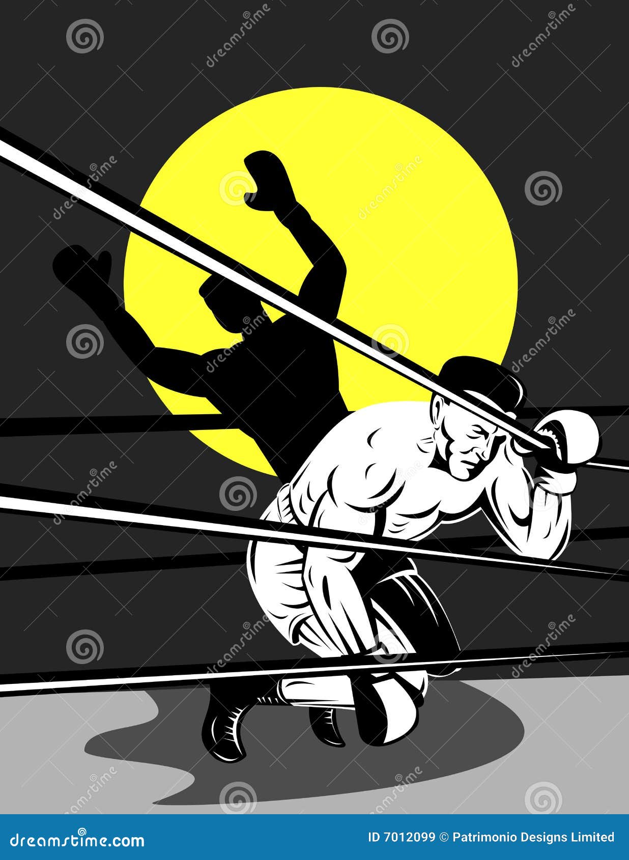 Pugile sulle corde illustrazione vettoriale. Illustrazione di ...