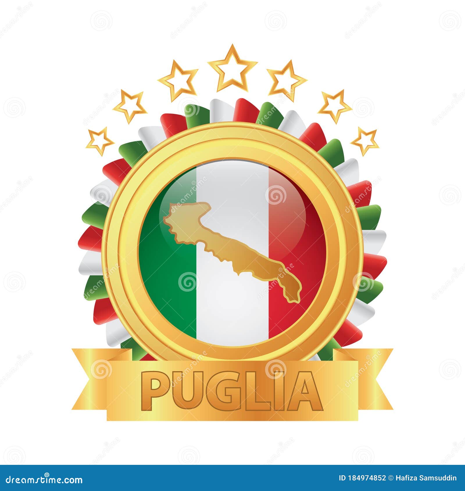 Puglia Map. Vector Illustration Decorative Design Stock Illustration ...