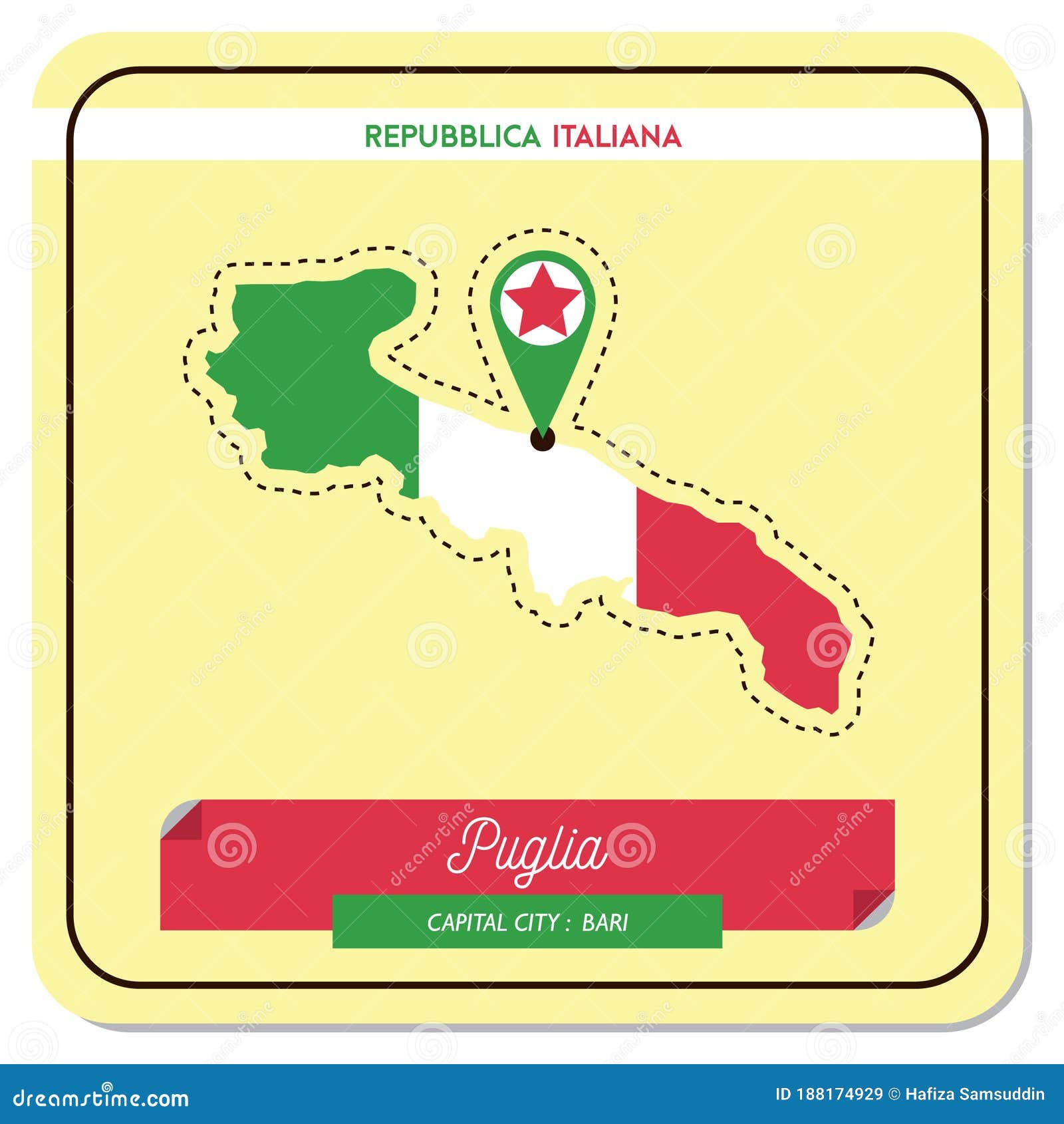 Puglia Map. Vector Illustration Decorative Design Stock Vector ...