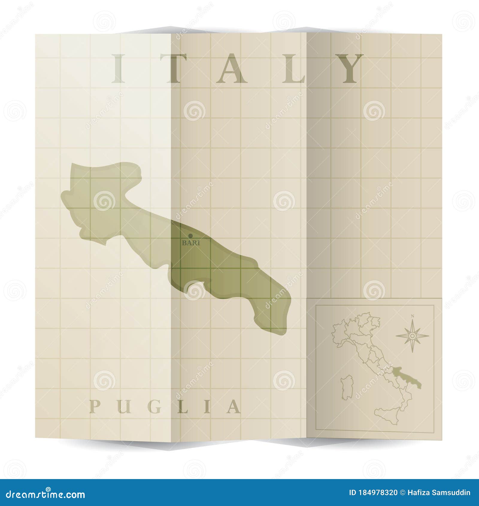Puglia Paper Map. Vector Illustration Decorative Design Stock ...