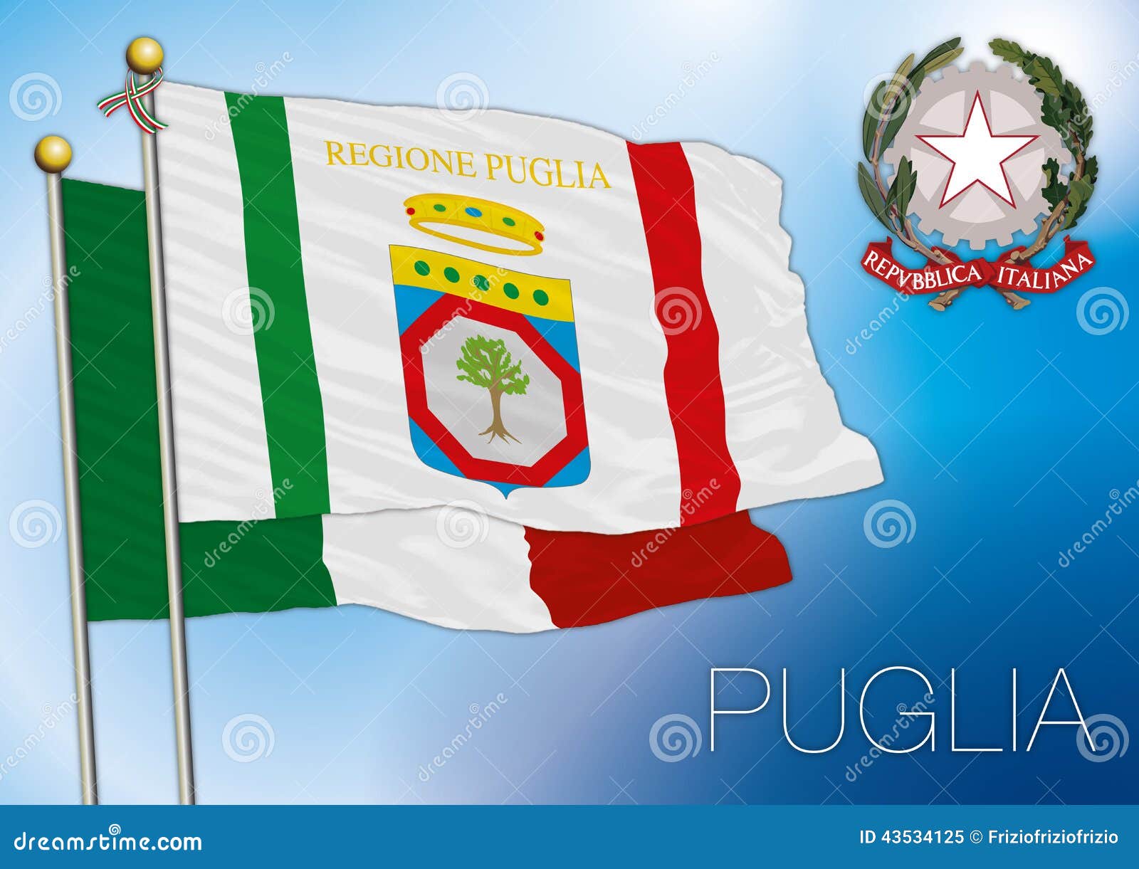 Puglia Regional Flag, Italy Stock Illustration - Illustration of ...
