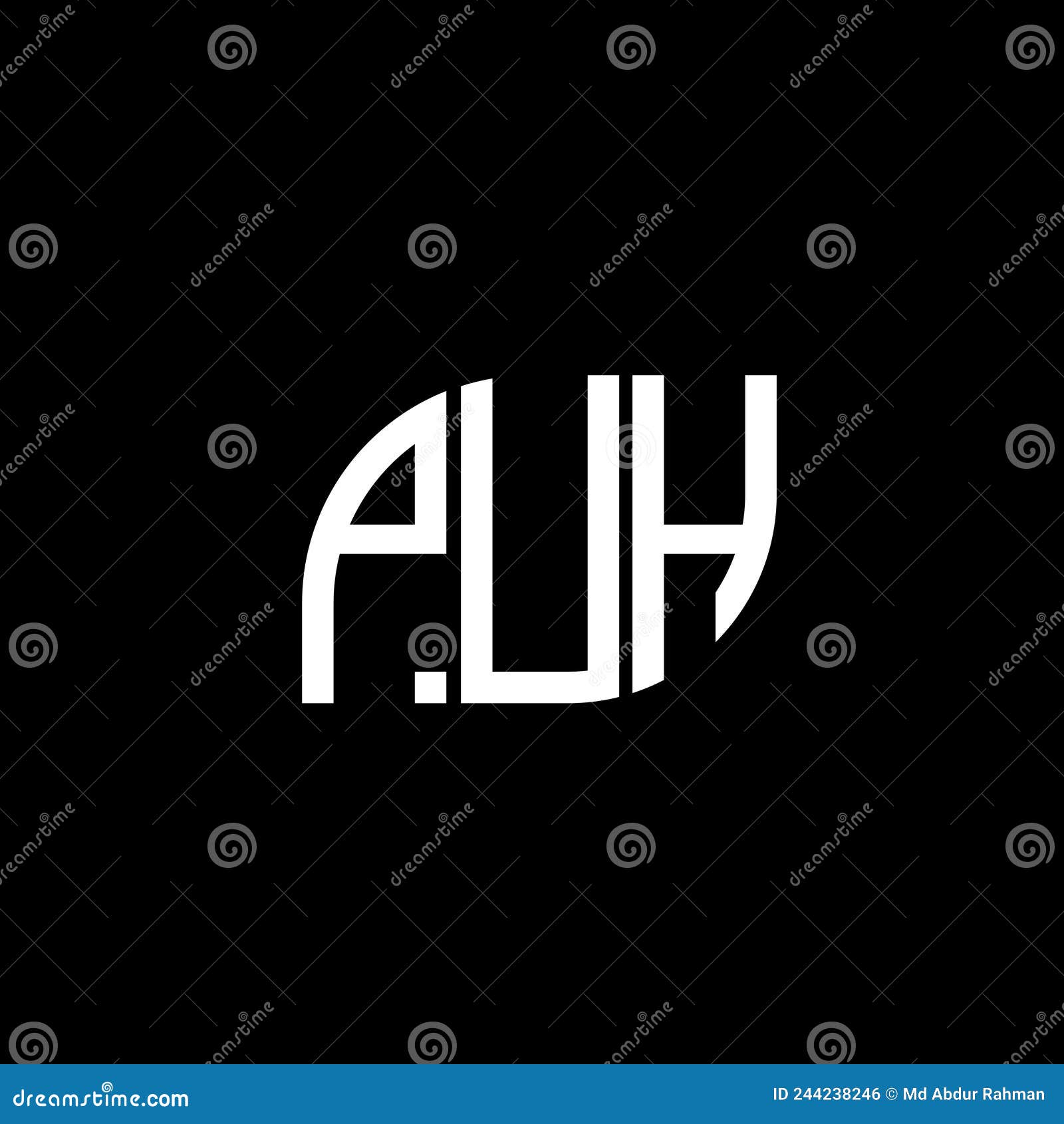 PUH Letter Logo Design on Black Background.PUH Creative Initials Letter ...