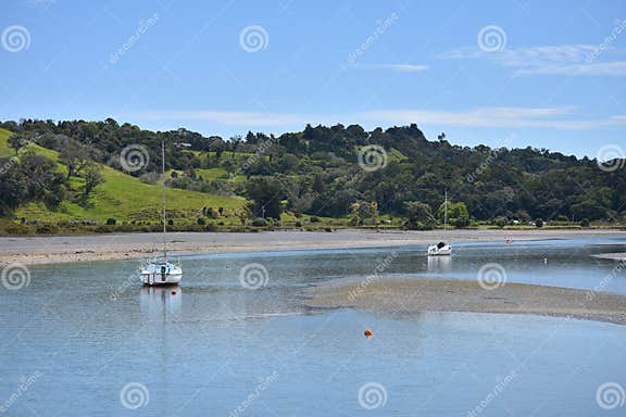 Puhoi River estuary. stock image. Image of berth, mooring - 63134383