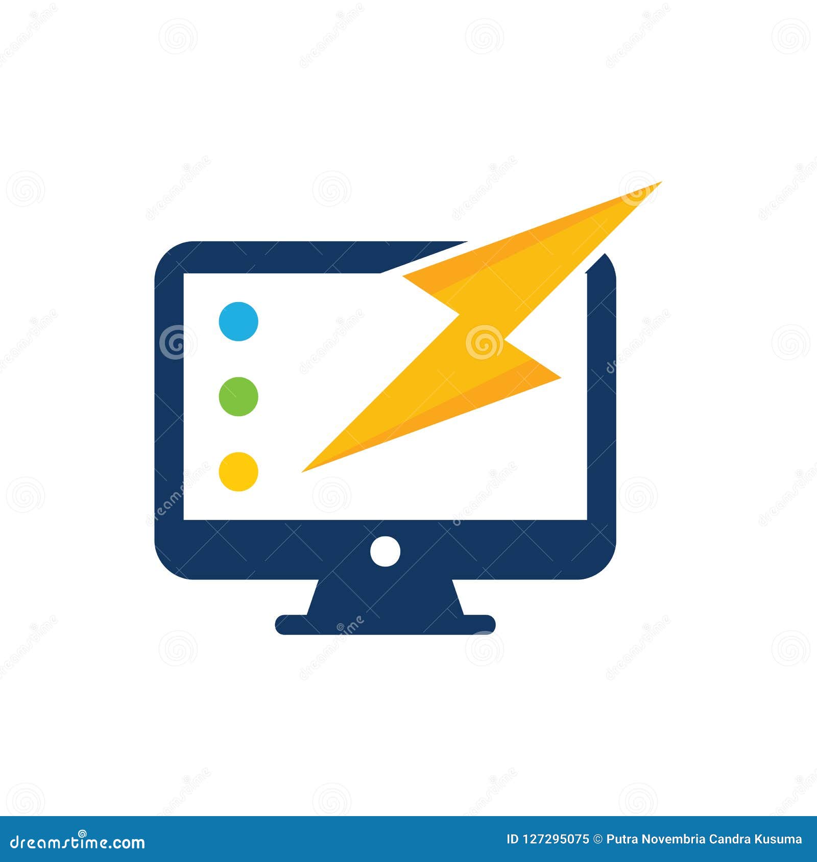 Puissance D'ordinateur Logo Icon Design Illustration de Vecteur ...