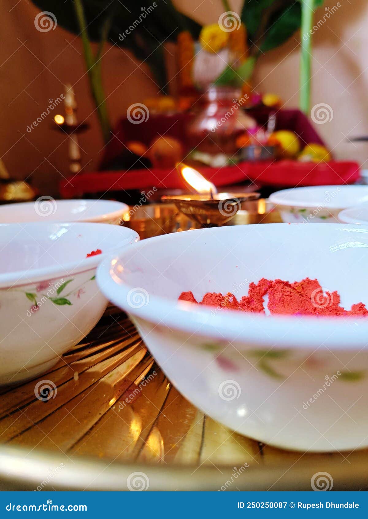 Puja Hindu Rituals Lightning Stock Image - Image of meal, rituals ...