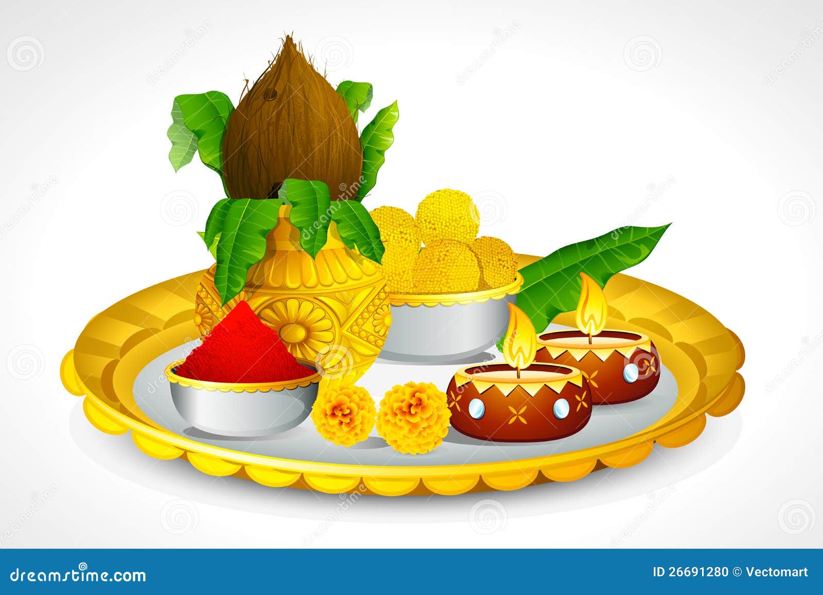 Puja Thali Stock Photo - Image: 26691280