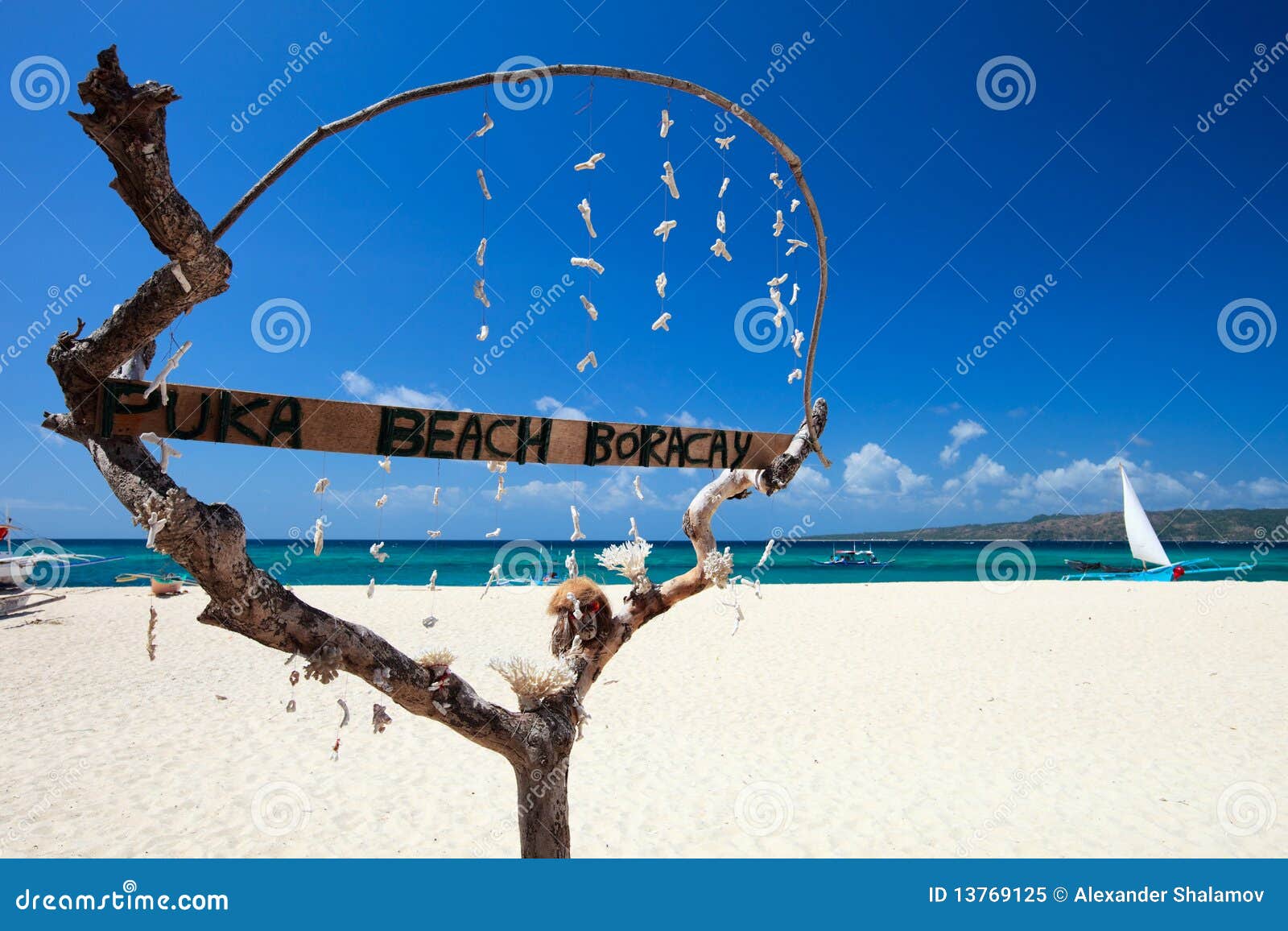 Puka Shell Beach, Boracay Island, Philippines, Aerial View Stock ...