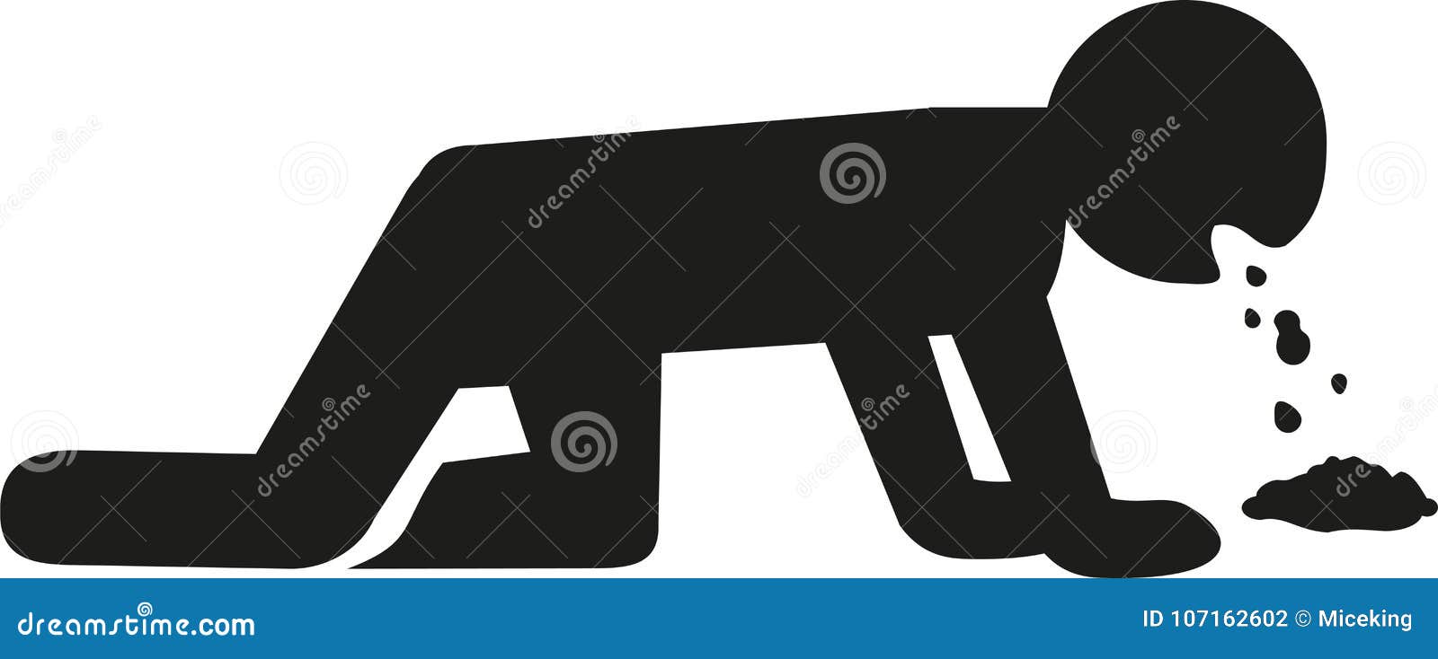 Puke after Drinking Man Pictogram Stock Vector - Illustration of bottle ...