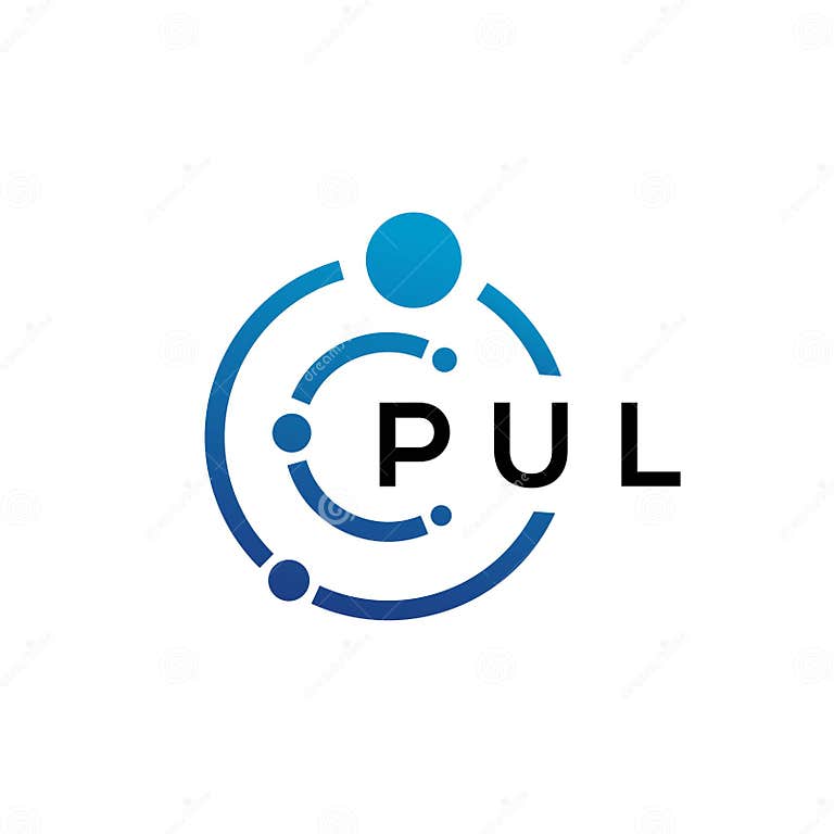 PUL Letter Technology Logo Design on White Background. PUL Creative ...