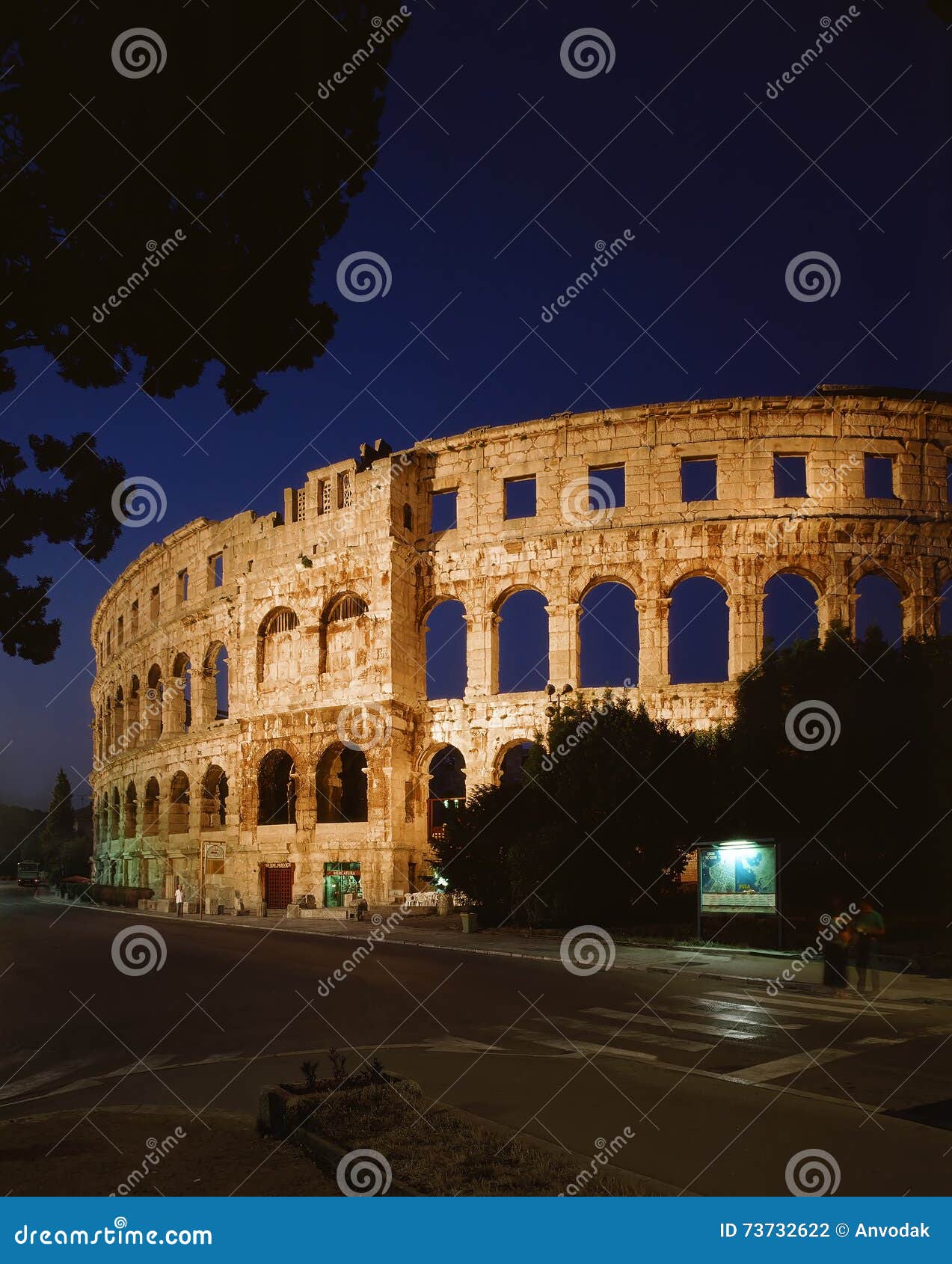 Pula amphitheatre stock photo. Image of mediterranean - 73732622
