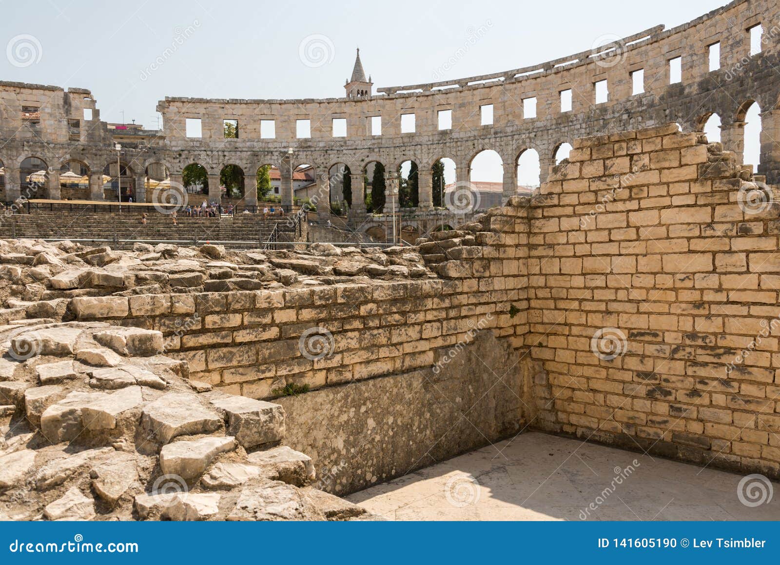 Pula Arena Amphitheatre in Croatia Stock Photo - Image of amphitheater ...
