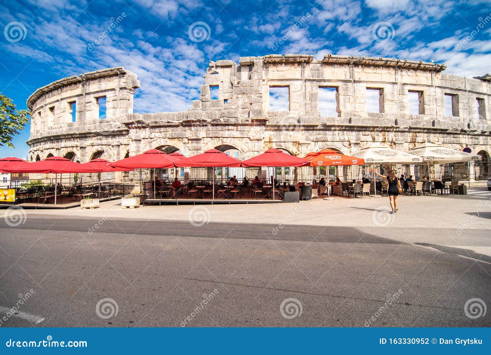 Pula, CROATIA - July, 2019: Ancient Roman Coliseum in the Pula ...