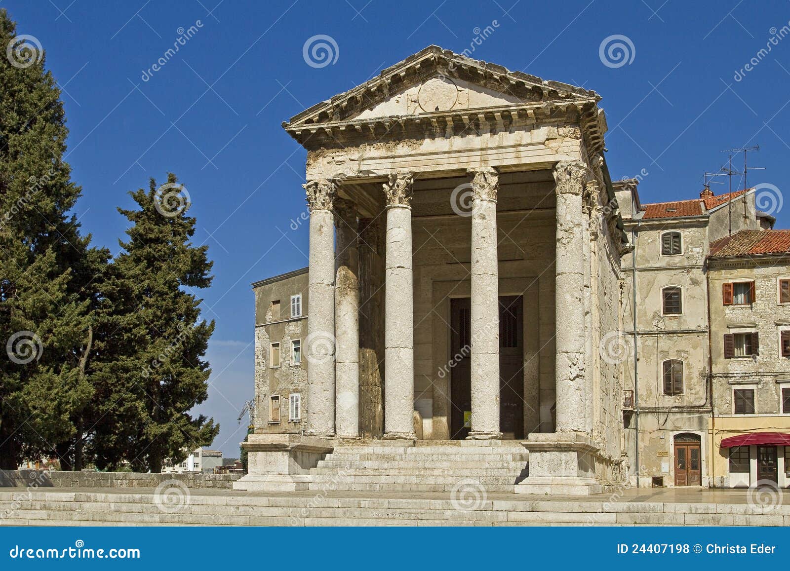 Pula - temple of Augustus stock photo. Image of times - 24407198