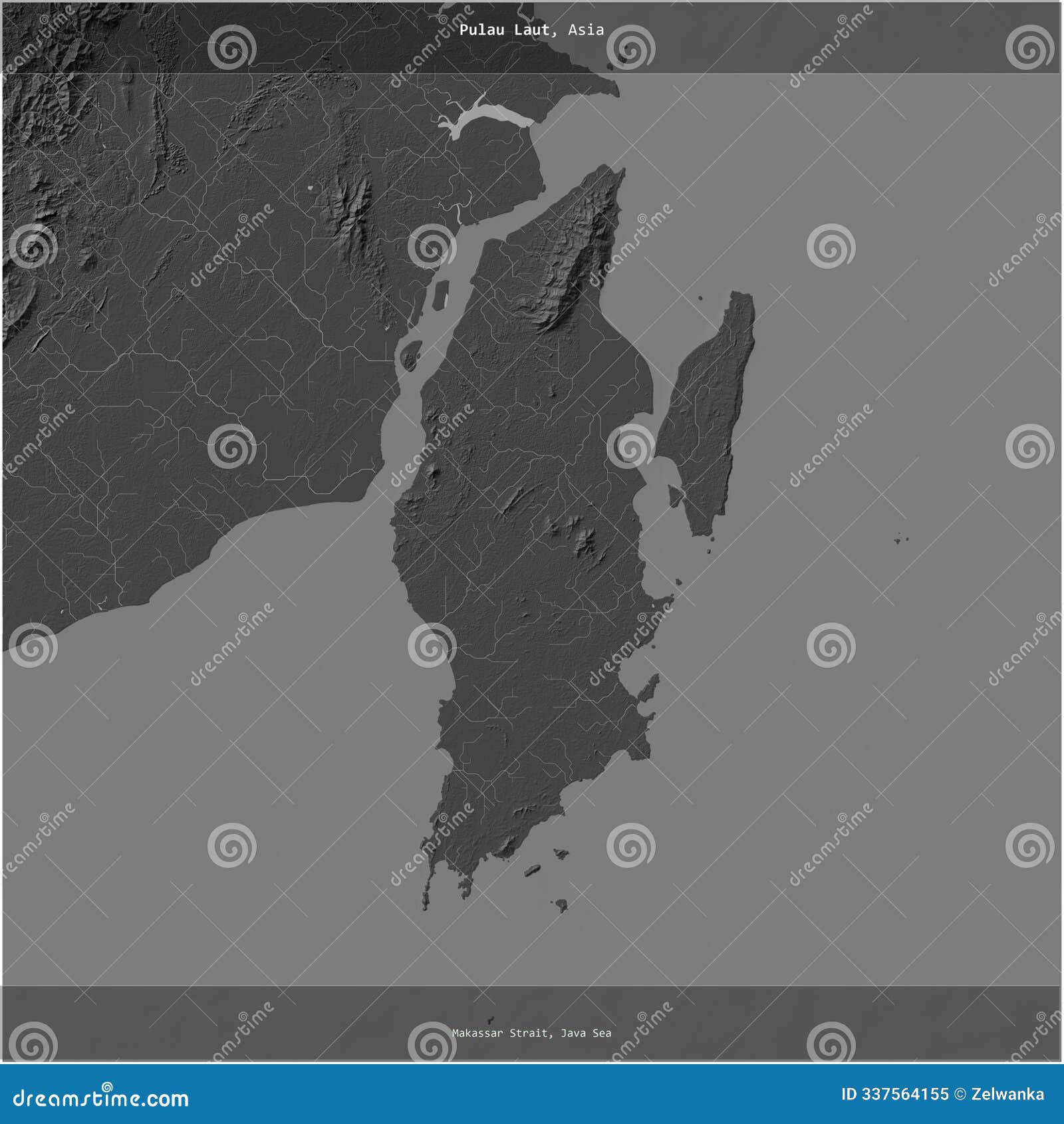 Laut Island Republic Of Indonesia, South East Asia Map Vector ...